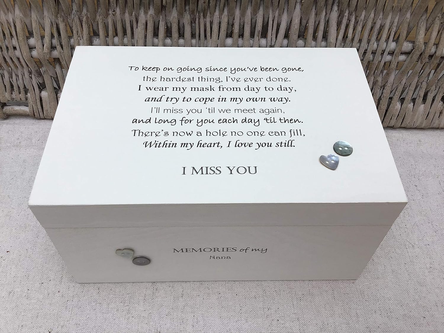 PERSONALISED ~ Memory Box NANA BEREAVEMENT ~ LARGE ~ Keepsake In Memory ...