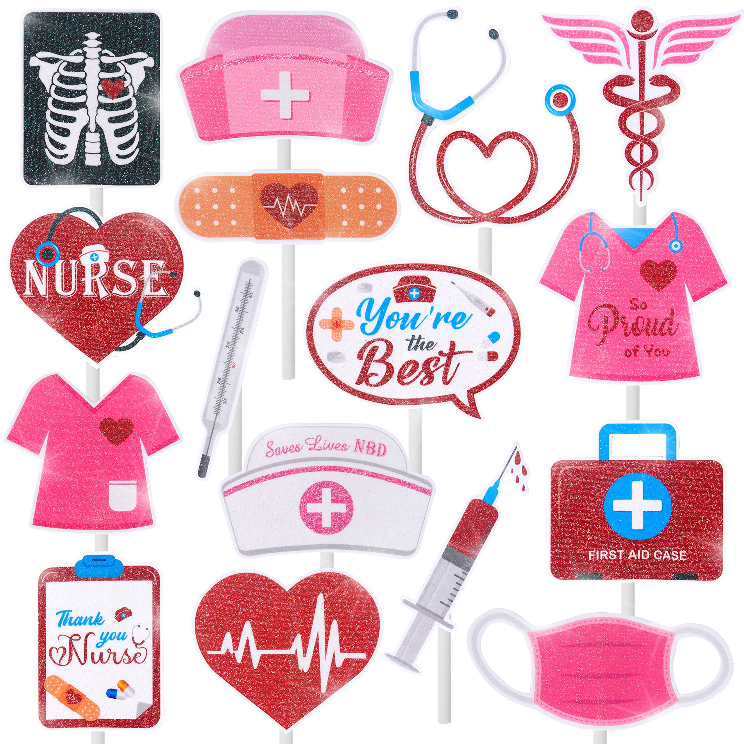 Amazon.com: 36pcs Nurse Cupcake Toppers Nurse Graduation Party Cake ...