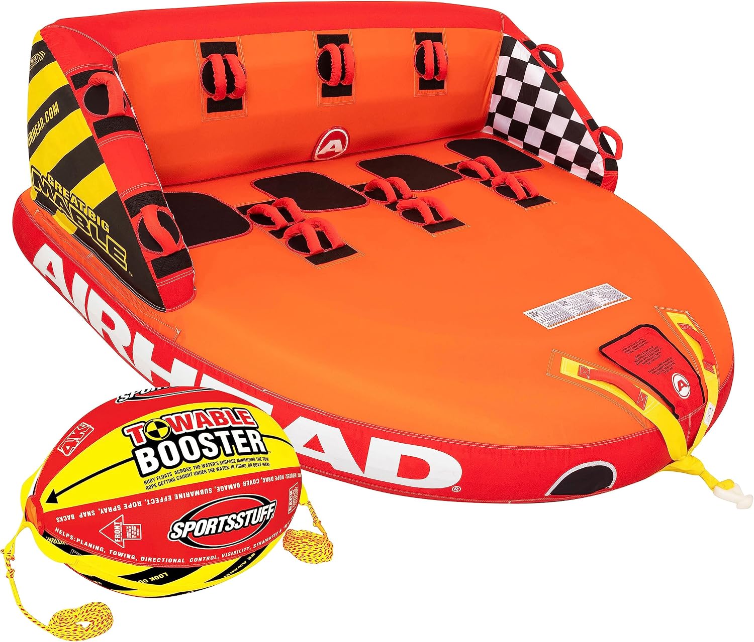 Amazon.com : Airhead Great Big Mable 4 Person Rider + Booster Ball ...