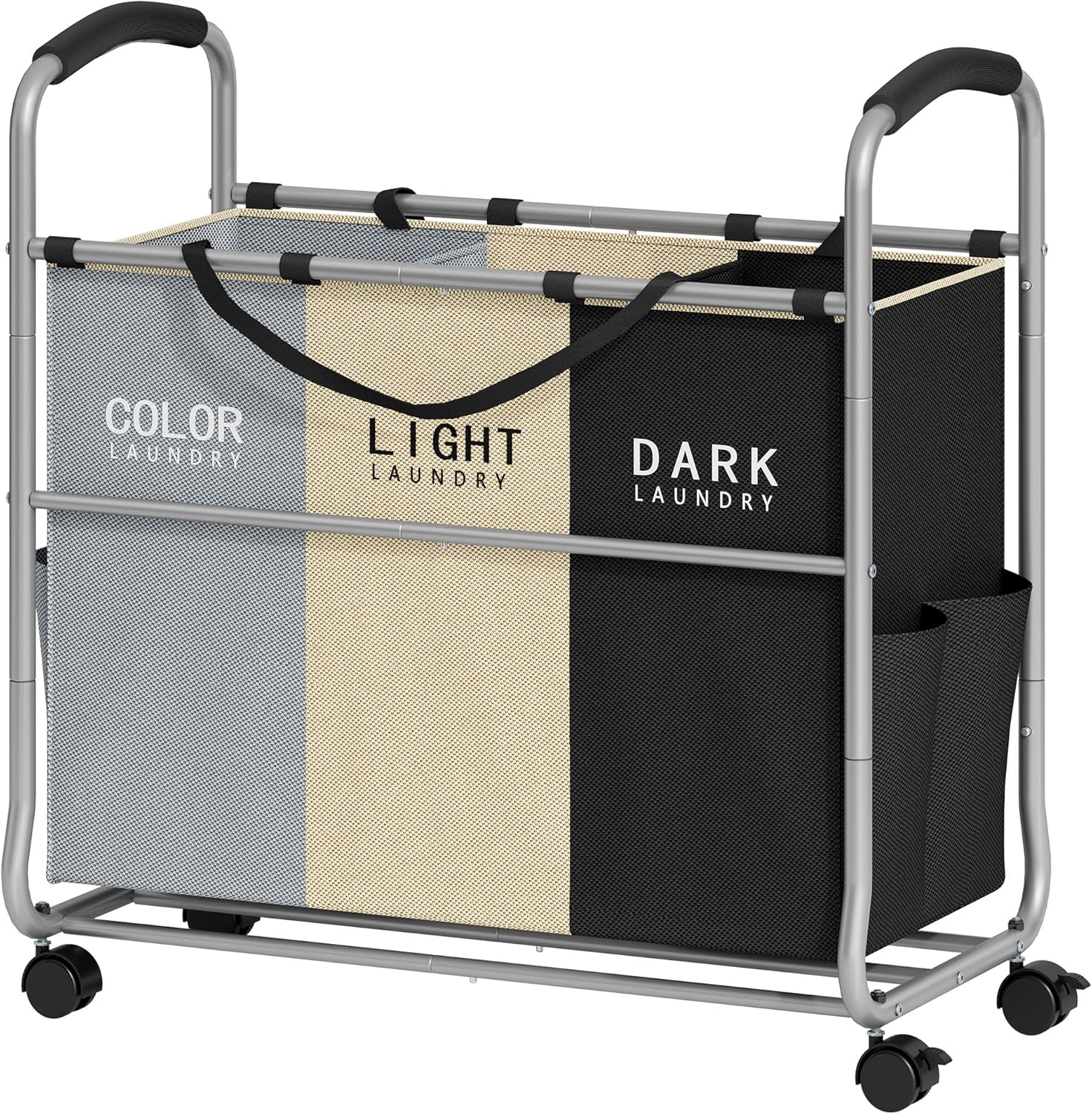 Amazon.com: Tajsoon 3 section Laundry Hamper Sorter, Laundry Sorter ...