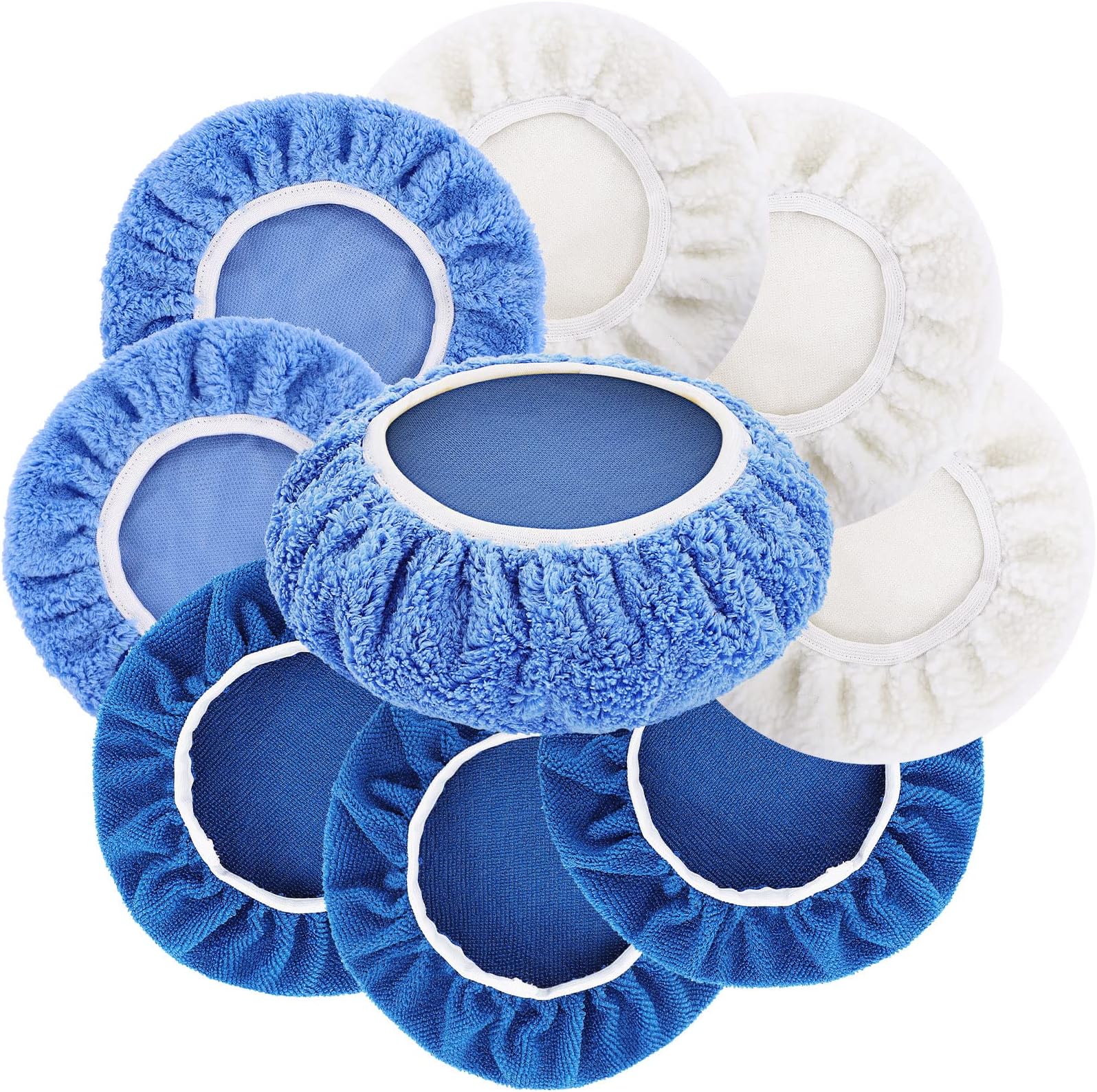 Amazon.com: Glarks 5Pcs 9-10 Inch Car Polisher Pad Bonnet Soft ...