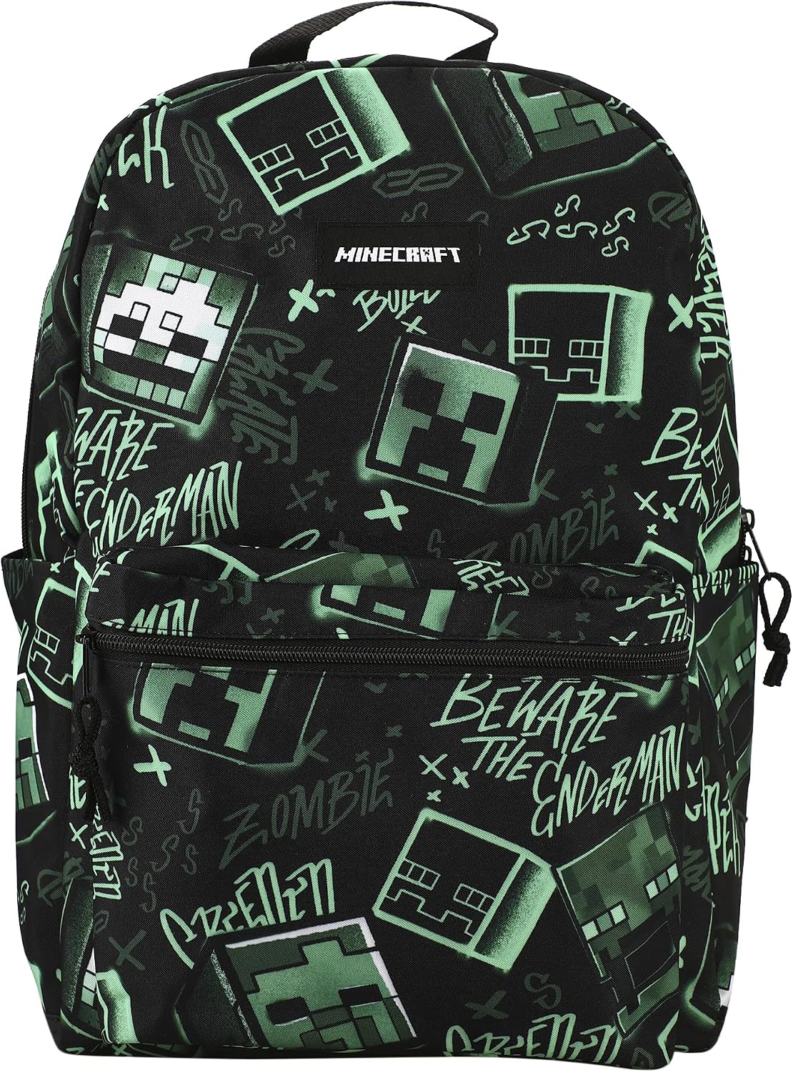 Amazon.com | Bioworld Minecraft Creeper Heads Black Backpack | Casual ...