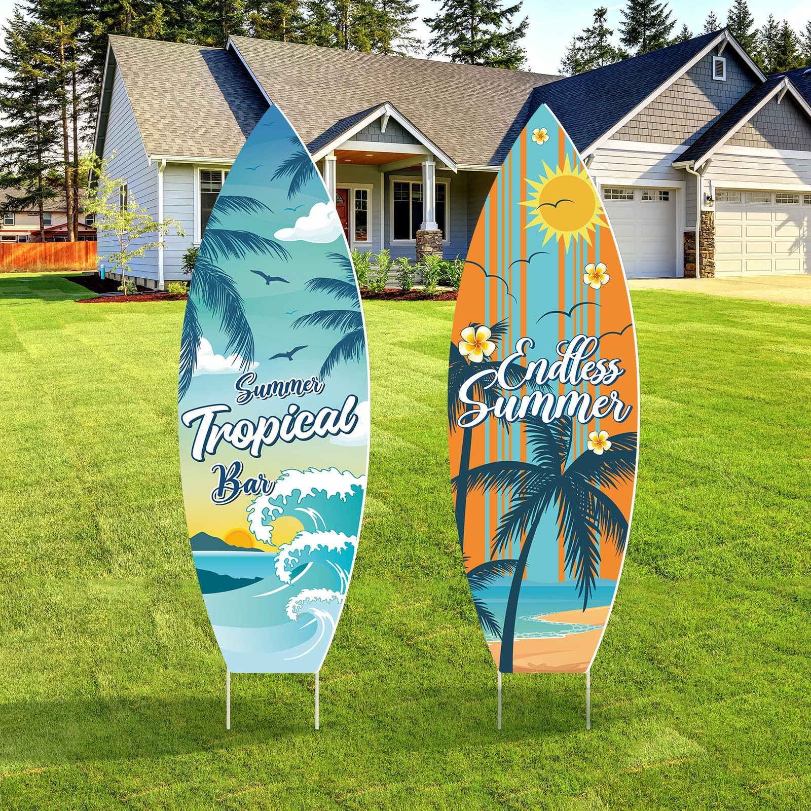 Amazon.com : Chunnin 2 Pcs Summer Surfboard Yard Signs with Stakes 29.5 ...