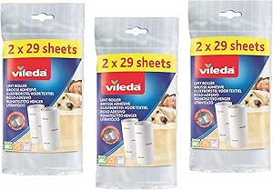 Vileda 123756 lint Roller-2 Replacement Rollers-3 Pack (3x2 Piece), 29 ...