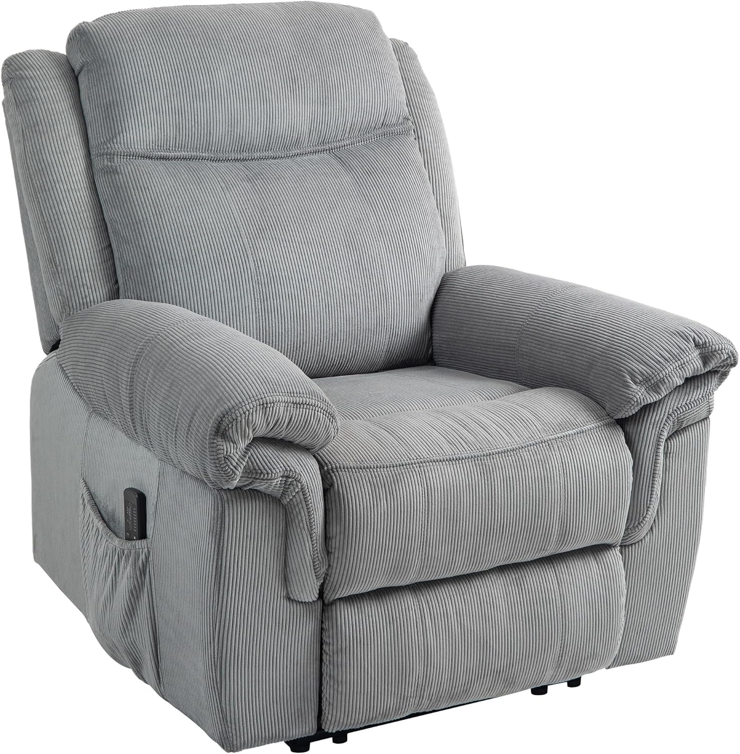 HOMCOM 8-Point Vibration Massage Recliner Chair, Manual Corduroy ...