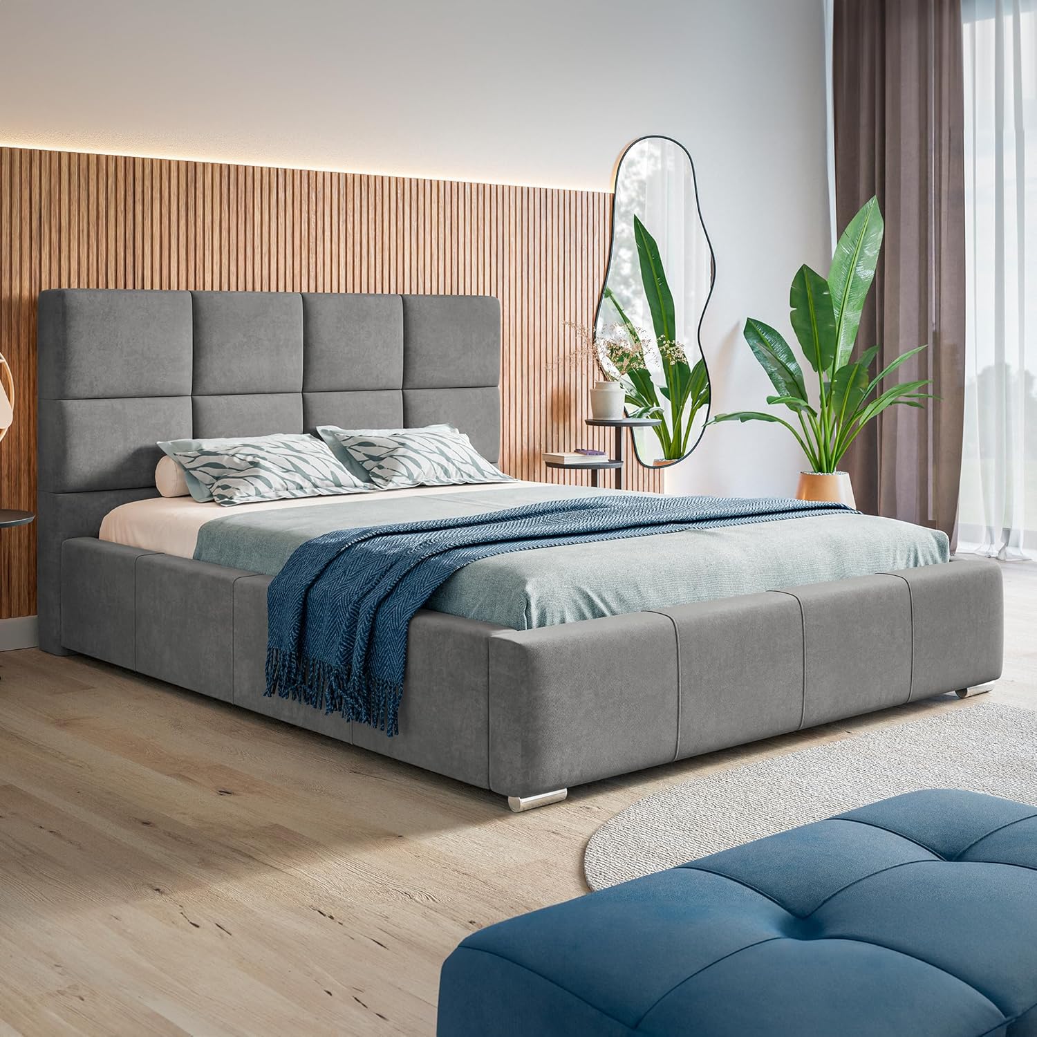 MOTIVENA Luna Polsterbett 200x200 mit Bettkasten, Bett 200x200 mit ...