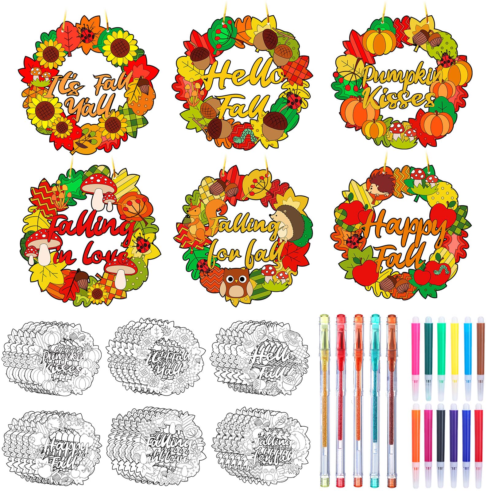 Amazon.com: Motipuns 30 Sets Fall Thanksgiving Craft Kits Fall DIY ...