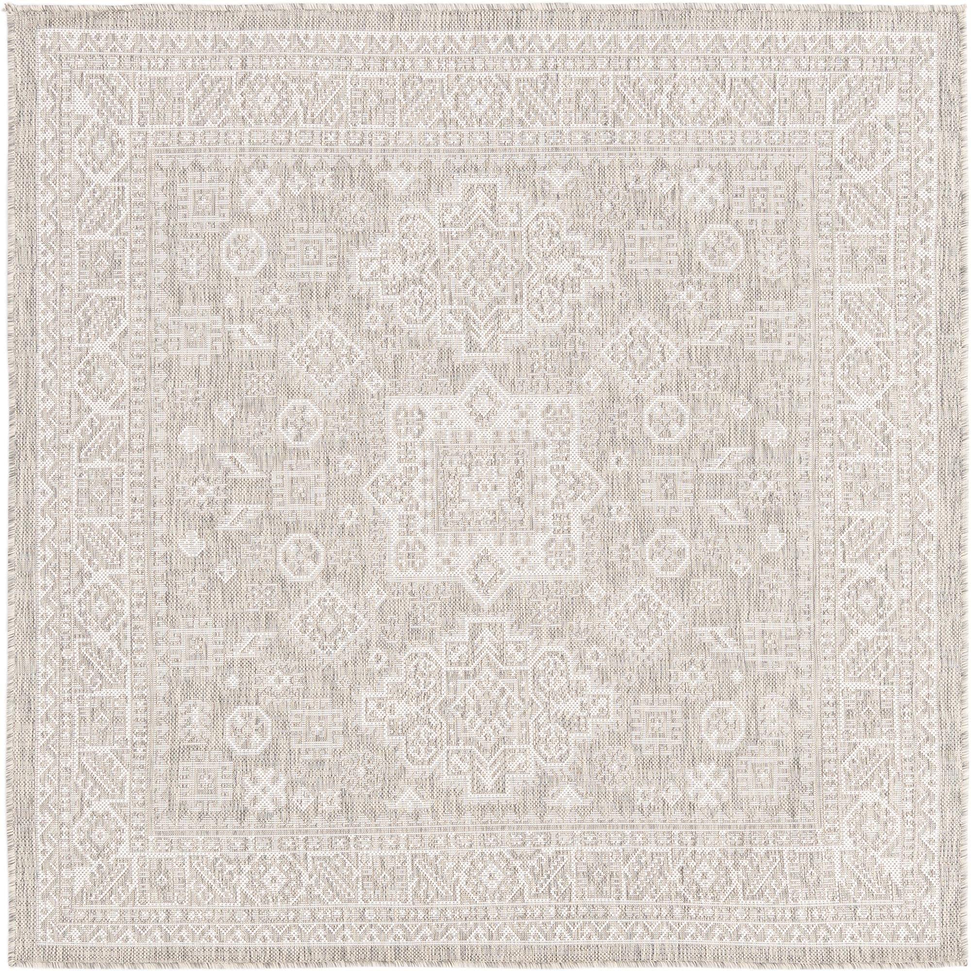 Amazon.com: Rugs.com Outdoor Aztec Collection Rug – 5 Ft Square Light ...