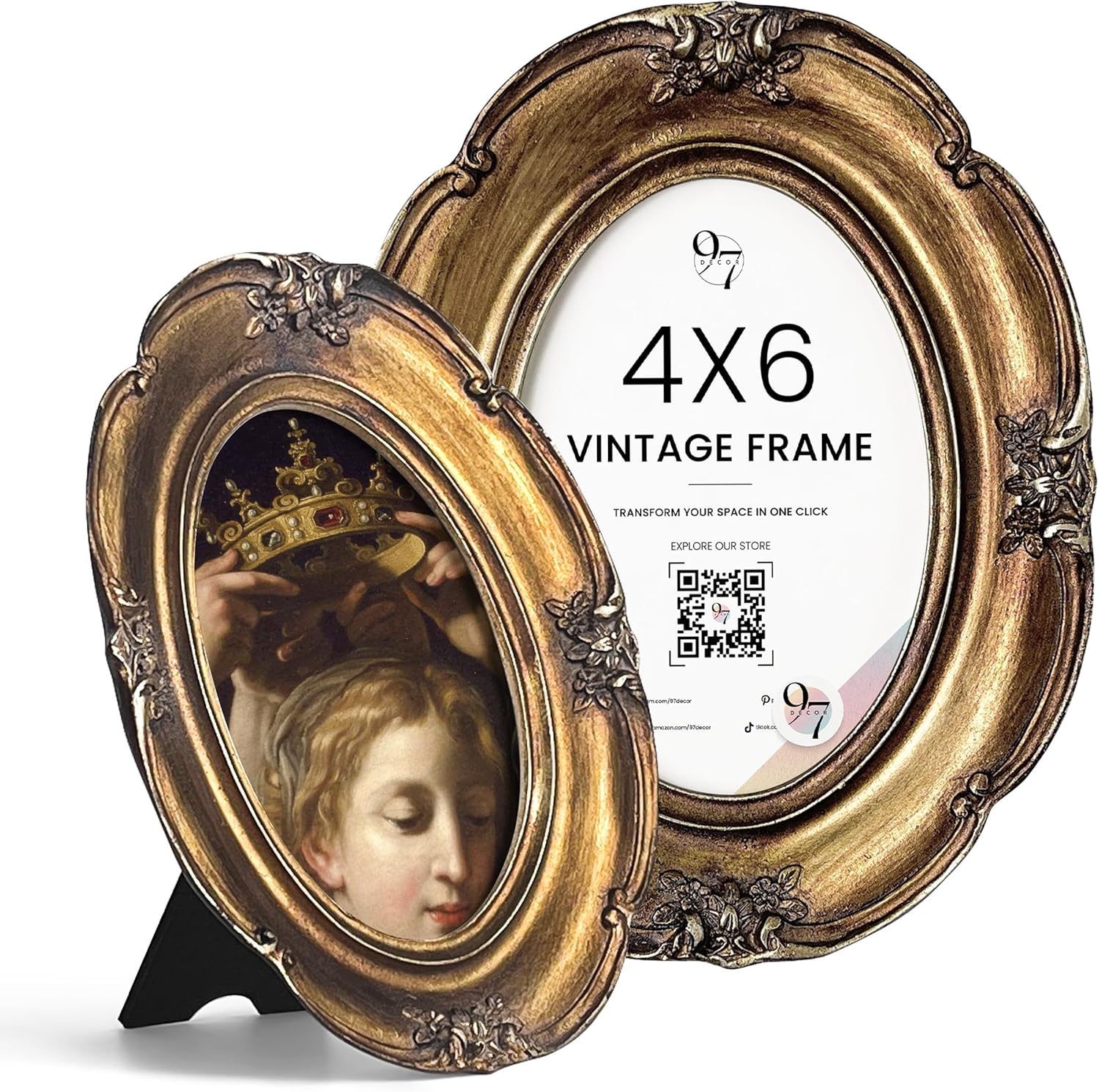 Amazon.com - 97 Decor 4x6 Vintage Picture Frame - Ornate Gold Frame 4x6 ...