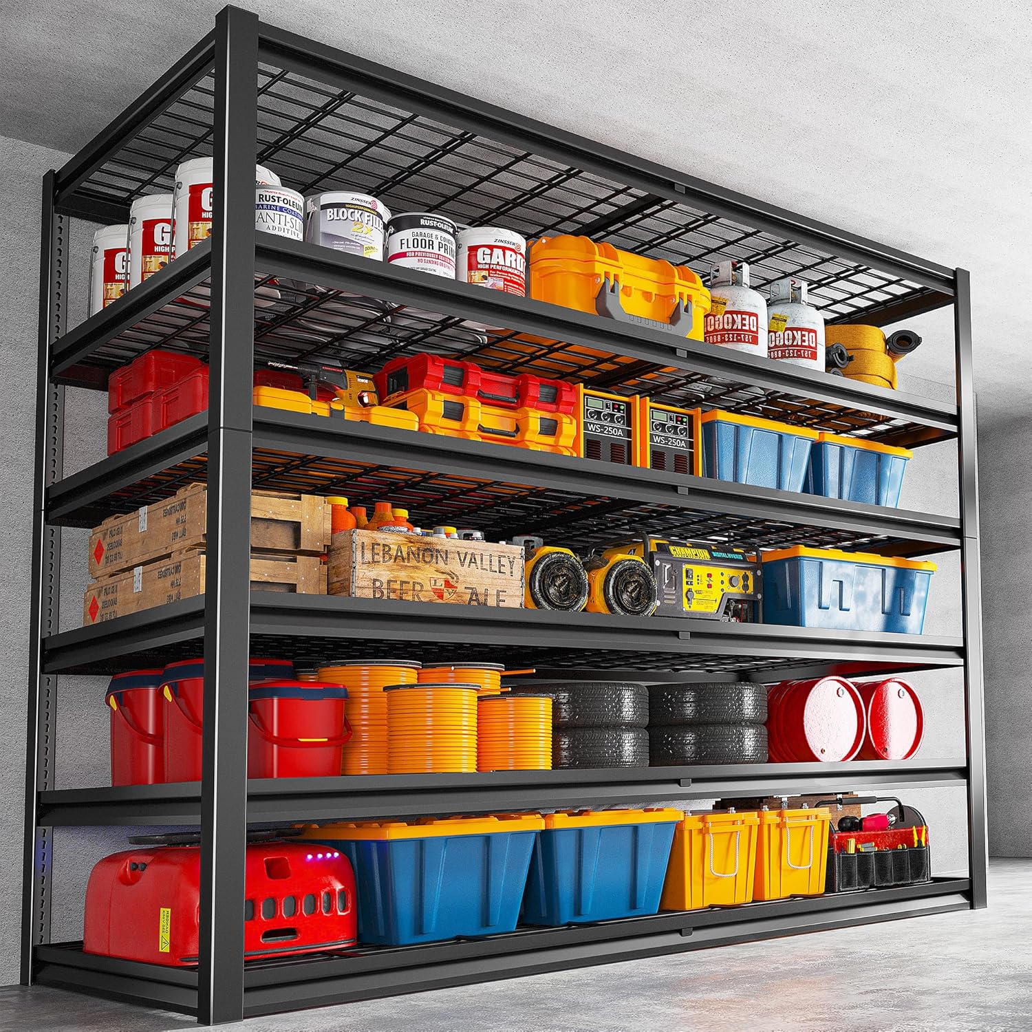 Amazon.com: REIBII 55"W Garage Shelving Heavy Duty 6-Tier Garage ...