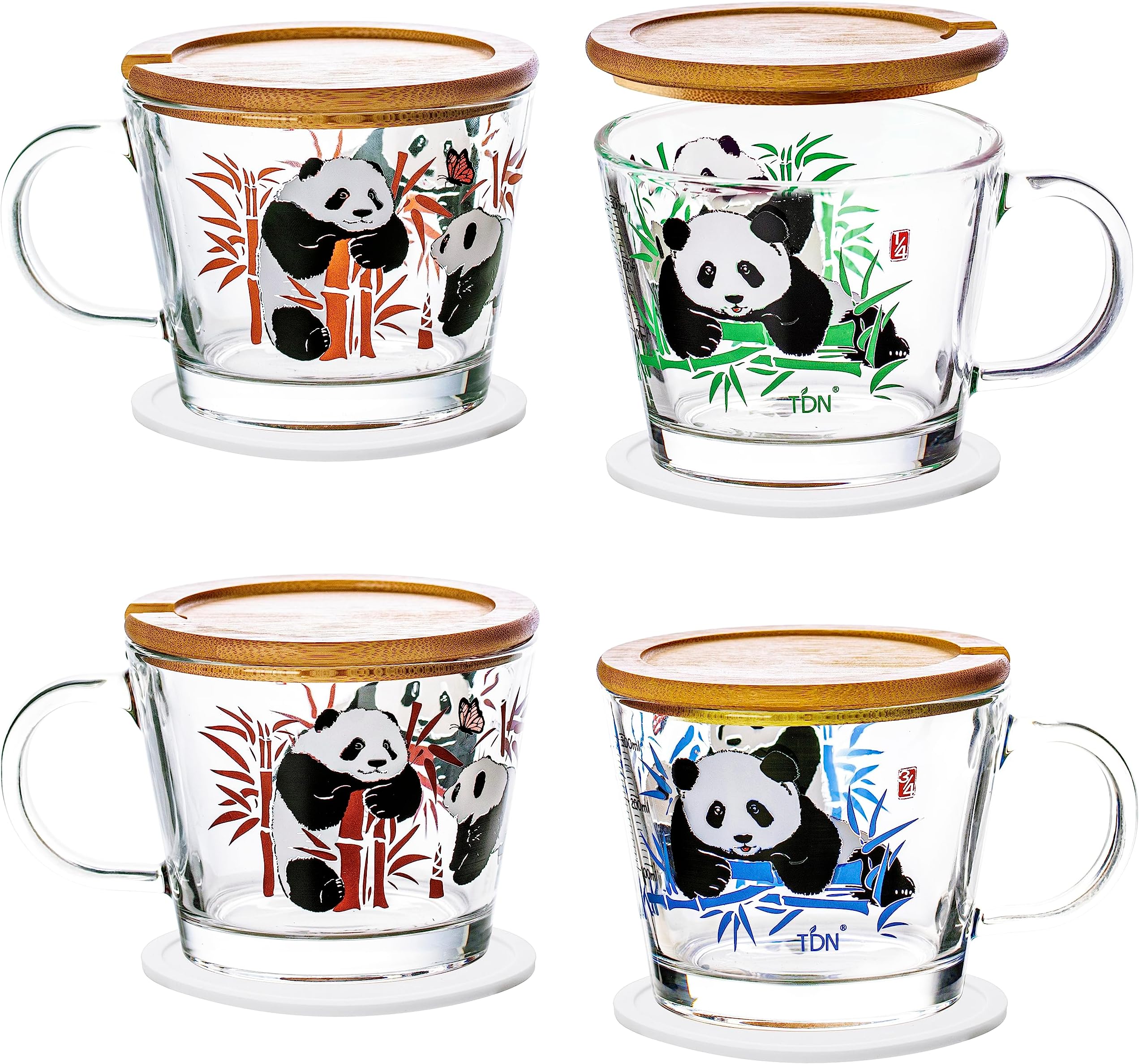 Dorsaer 480ml Teegläser 2er Set, Flacher Boden Kaffeegläser mit Henkel ...