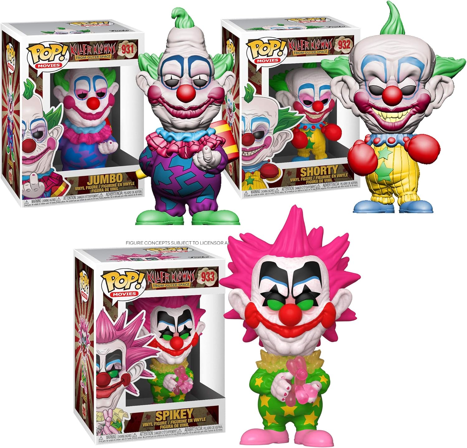 Amazon.com: Funko Películas: Pop! Killer Klowns from Outer Space Collectors Set - Jumbo, Shorty ...