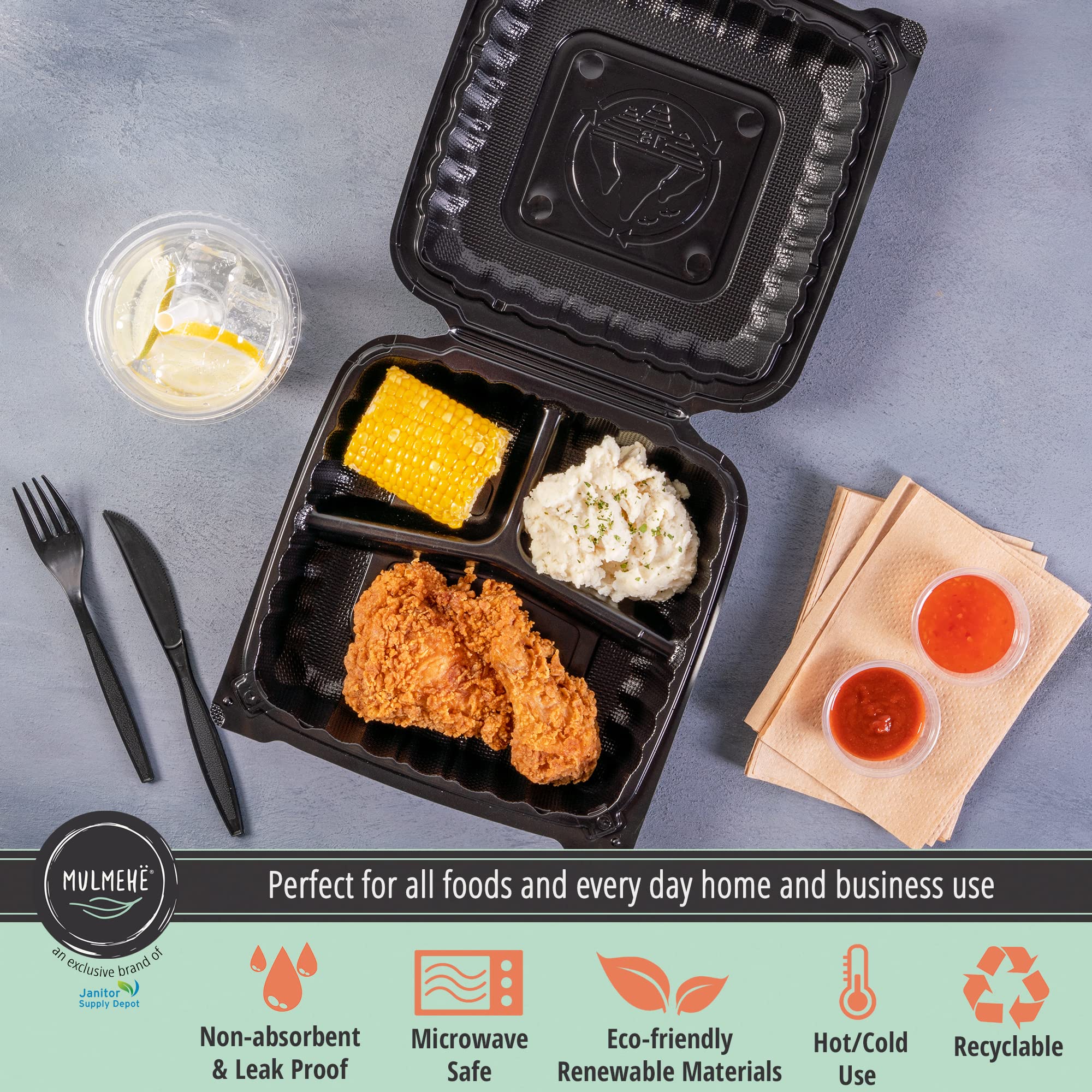 Clamshell Containers MULMEHË Eco-Friendly Food Containers 6x6x3 - 250 ...