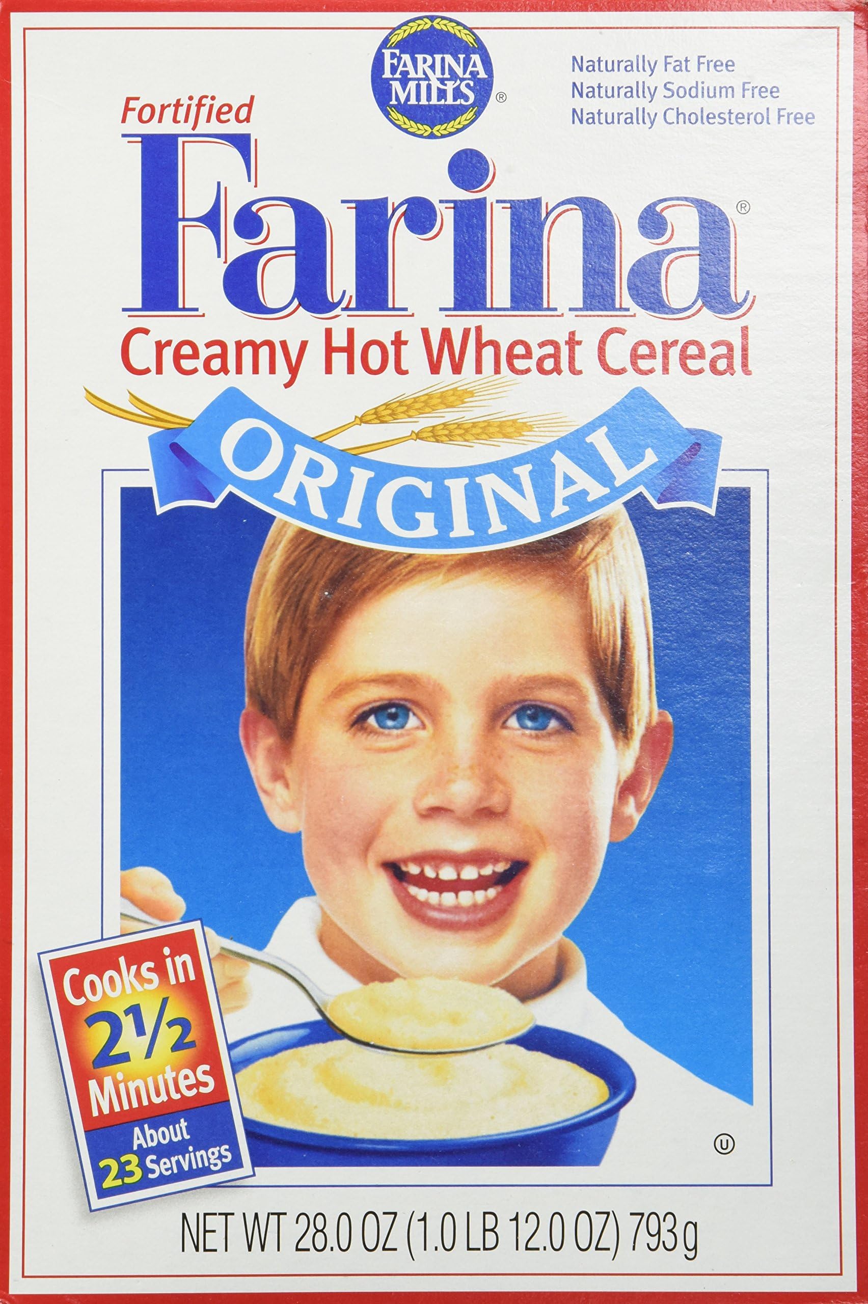 Amazon.com: Farina Mills Fortified Farina Creamy Hot Wheat Cereal 28 oz ...