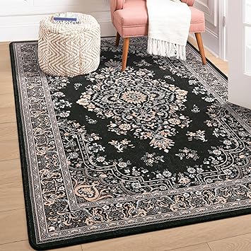 Amazon.com: HOMORE Living Room Rug 5x7 Black Area Rug for Living Room ...