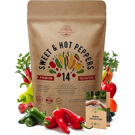 Amazon.com : Hot Pepper Seeds Variety 7 Pack — Includes Cayenne ...