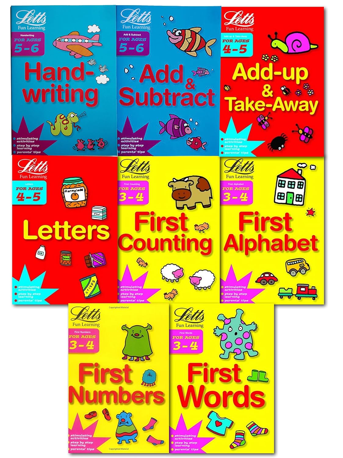 Letts Fun Learning (3-5 Years) Collection 8 Books Set (First Counting ...