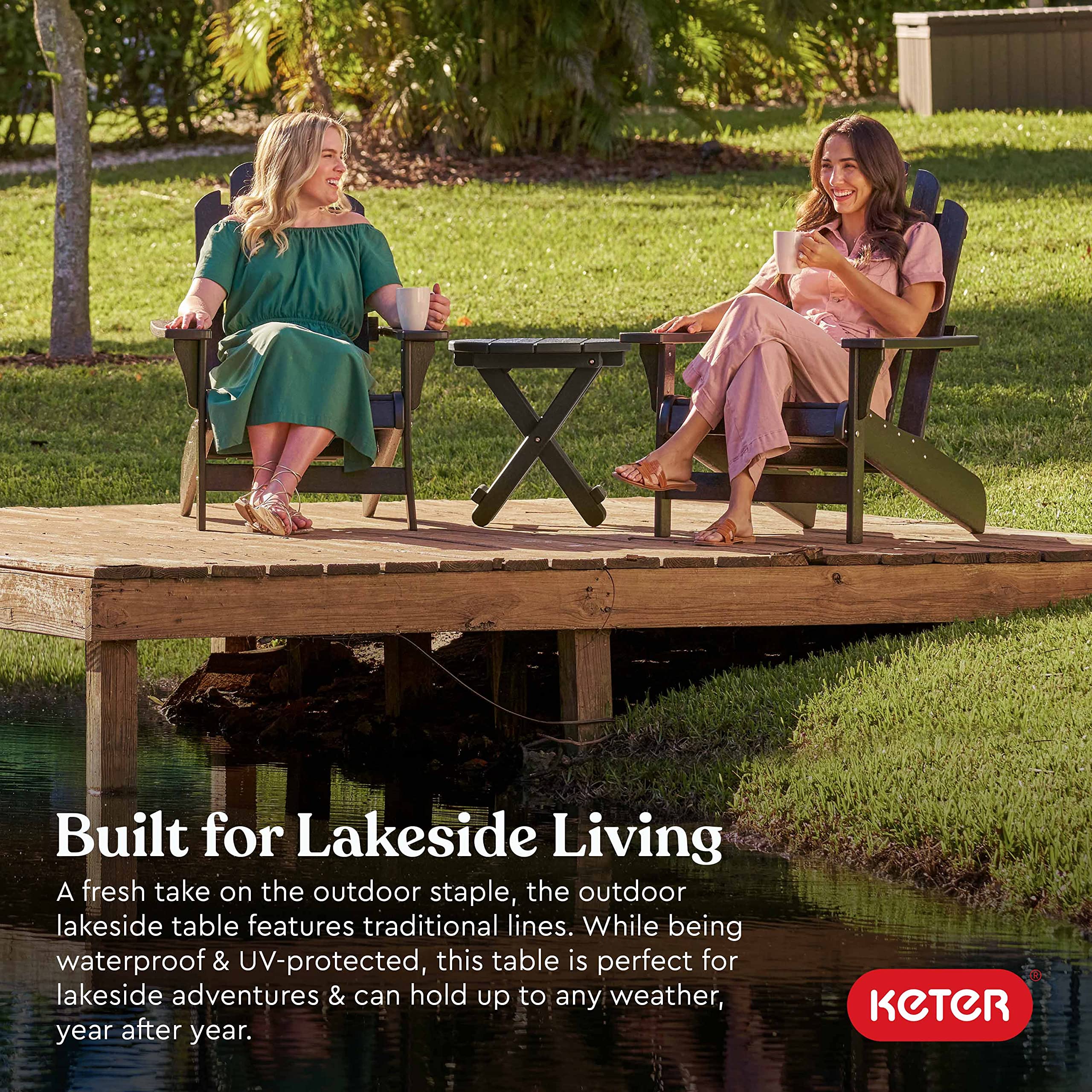 Snapklik.com : Keter Lakeside Adirondack Deluxe Round Patio Side Table ...