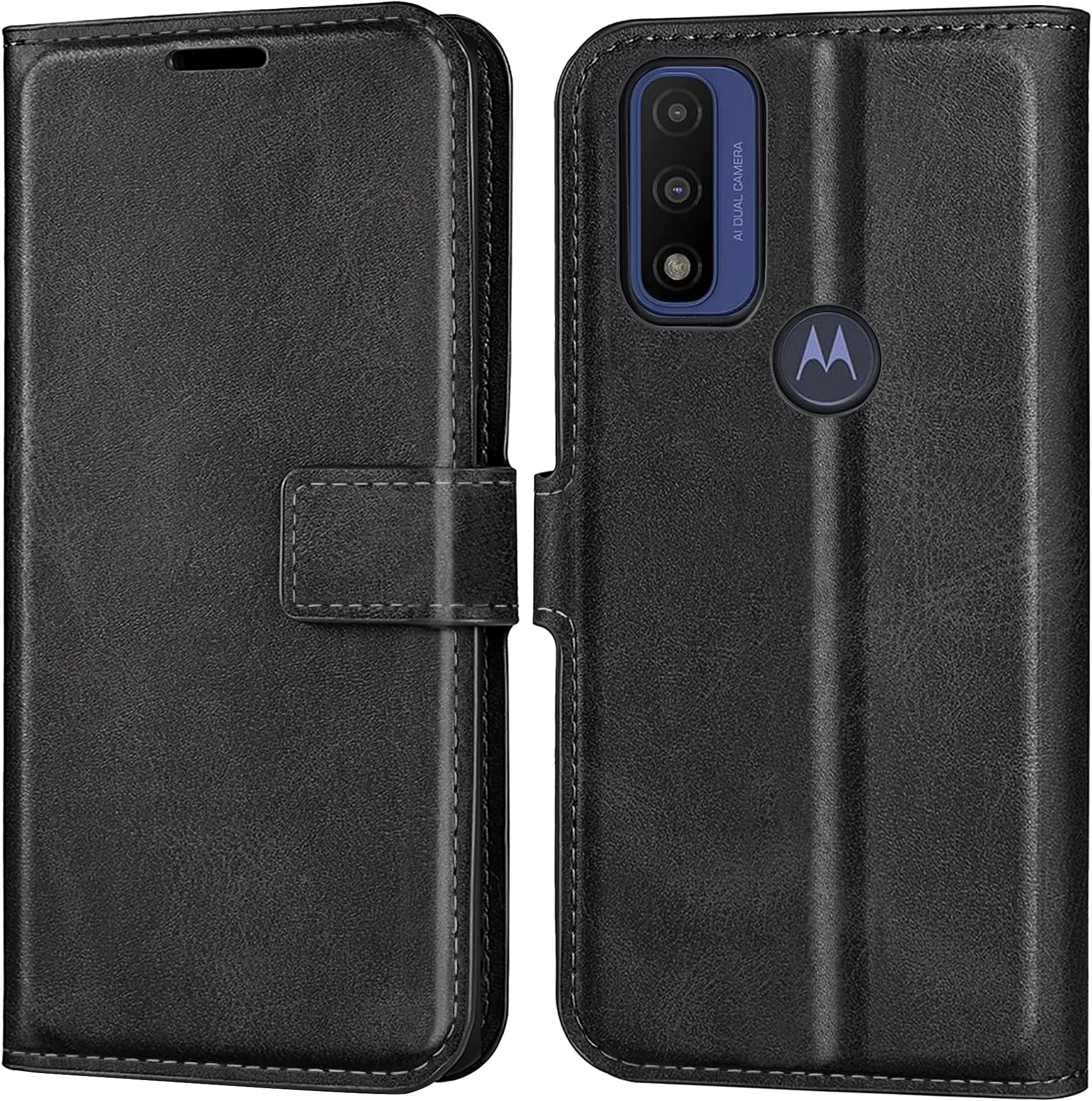Amazon.com: Moto G Pure Leather Flip Case, Motorola Moto G Pure Wallet ...