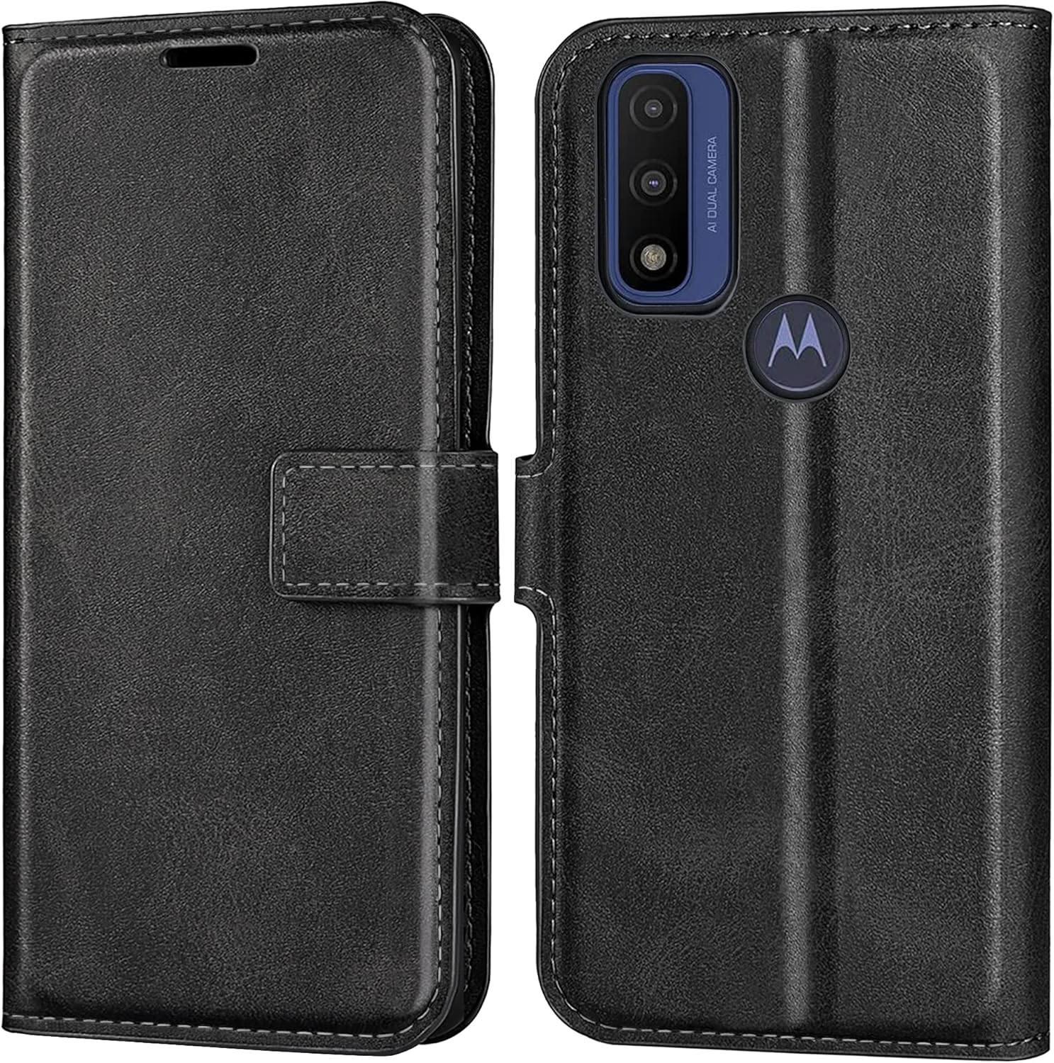 Amazon.com: Moto G Pure Leather Flip Case, Motorola Moto G Pure Wallet ...