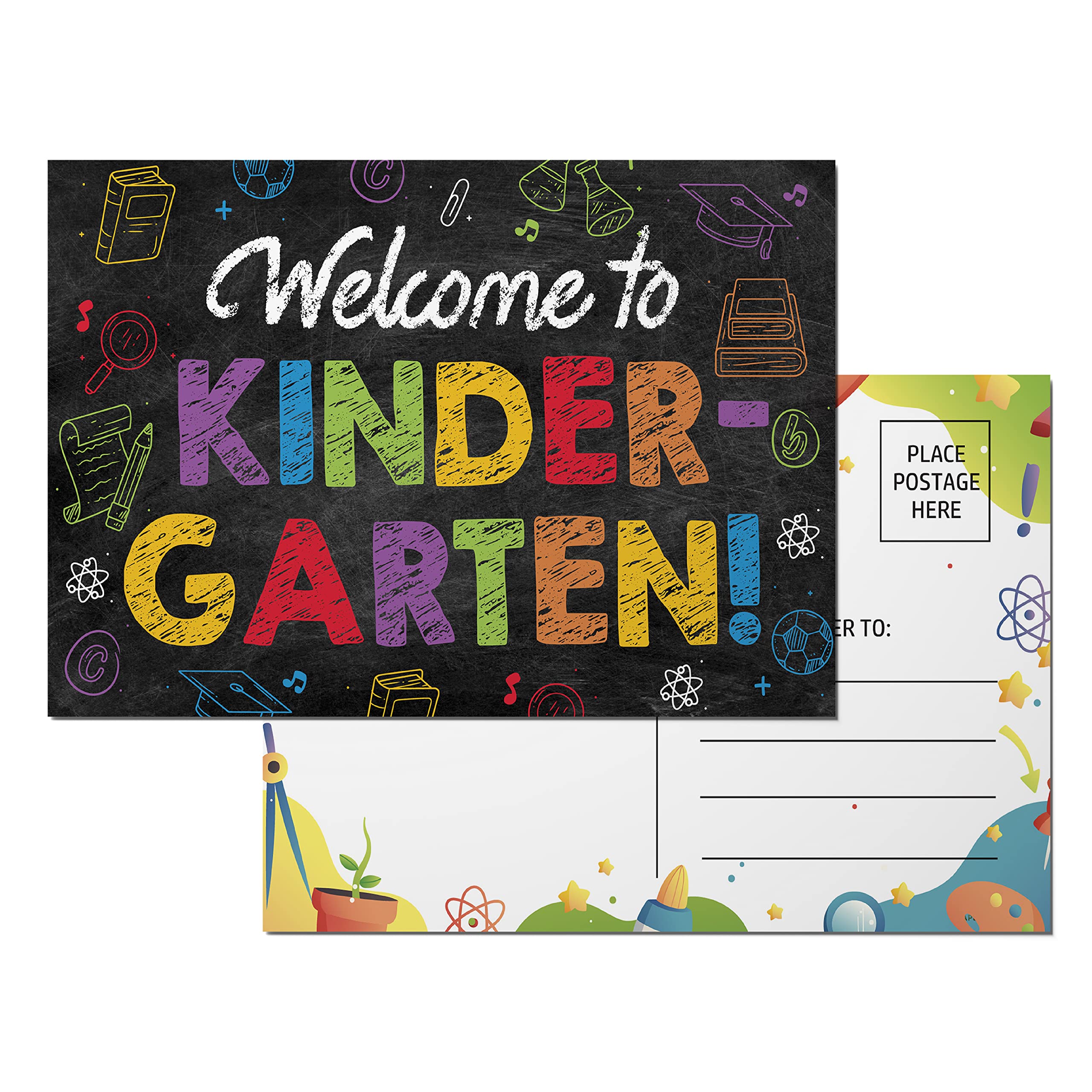 Amazon.com : AGAPE LOVE CARDS Welcome Back To Kindergarten Postcards ...