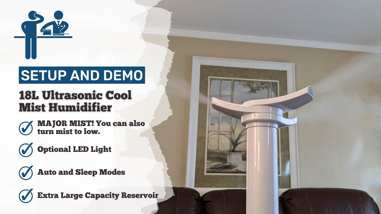 Watch Setup and Demo - Extra Large 18L Ultrasonic Cool Mist Humidifier ...