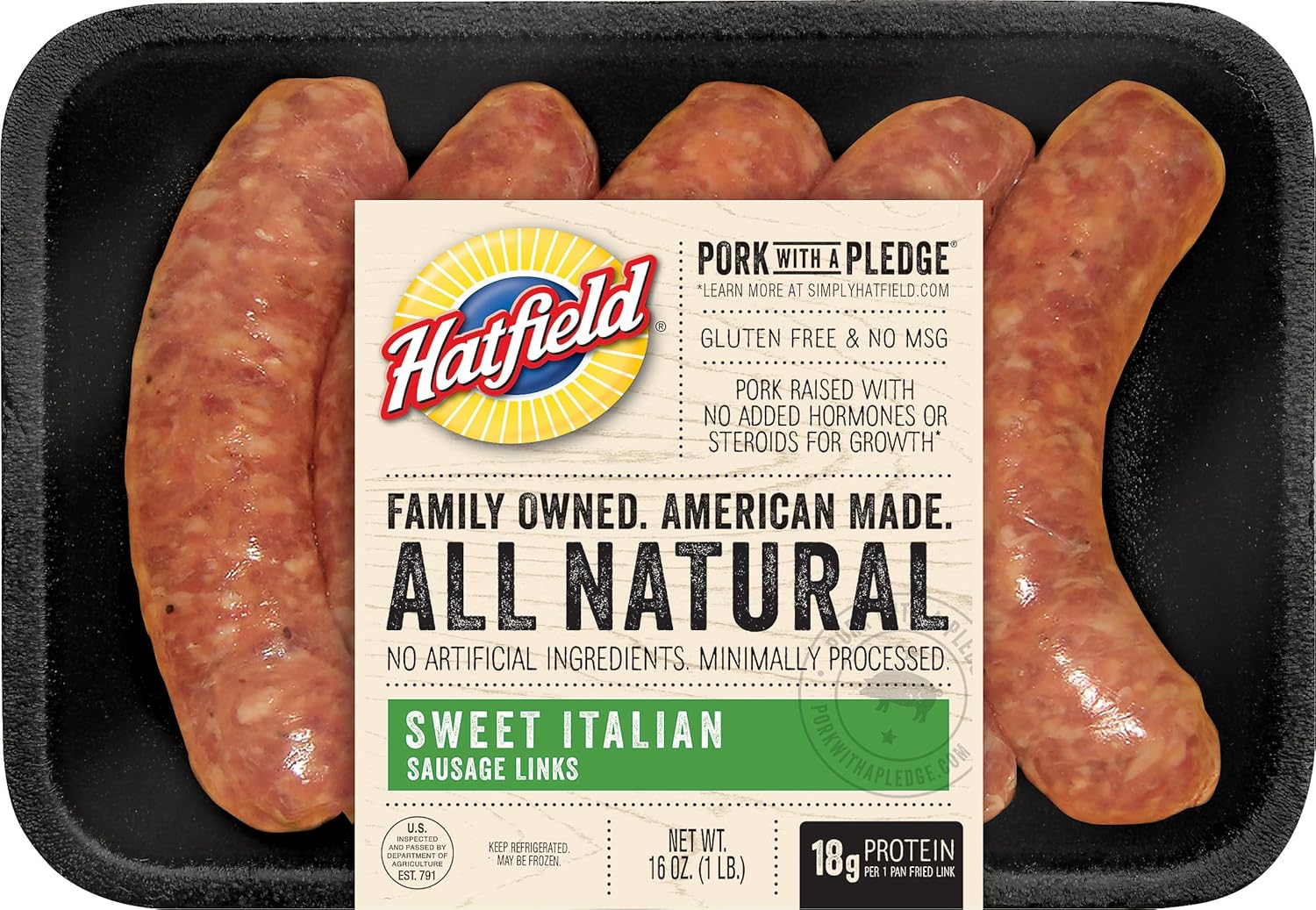 Amazon.com: Hatfield, Sweet Italian Sausage Links, 16 Ounce : Grocery & Gourmet Food