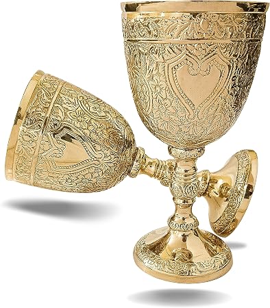Amazon.com | ANTIQUANA Royal Wine Goblet Solid Brass Handmade Premium ...