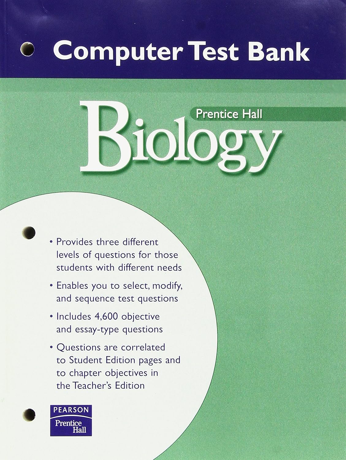 PRENTICE HALL MILLER LEVINE BIOLOGY COMPUTER TEST BANK WITH CDROM 2004 ...