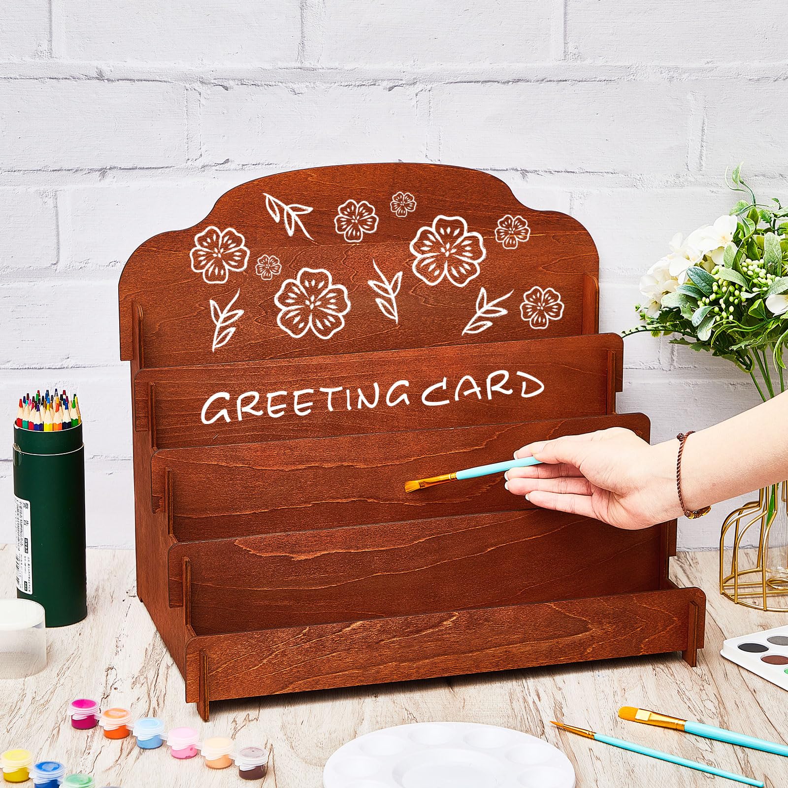 Snapklik.com : Barydat Greeting Card Display Stand Tiered Wooden ...