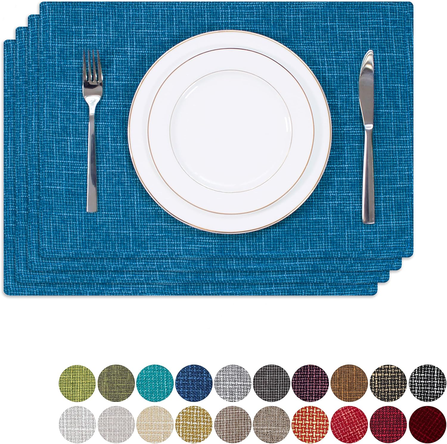 Amazon.com: Kevin Textile Table Mats Set of 4 Heat Resistant Washable ...