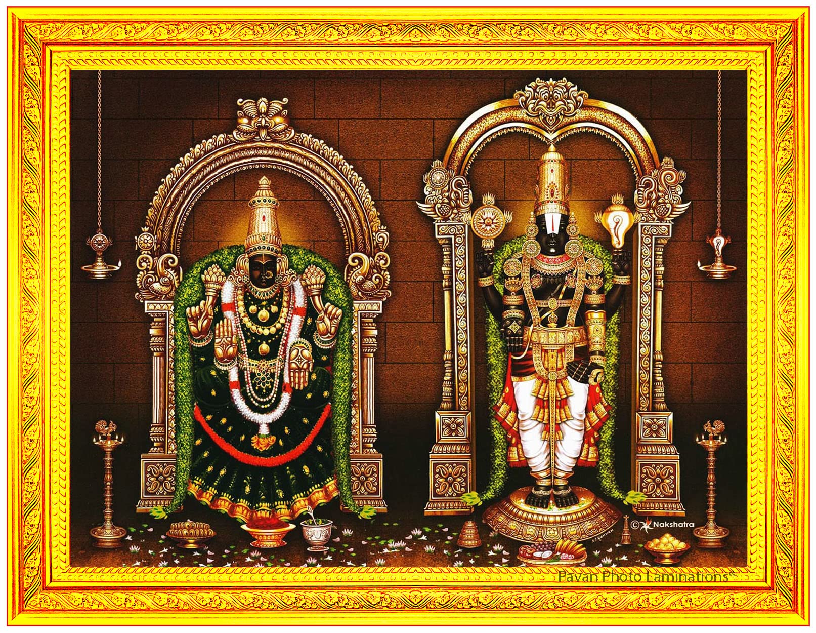 Buy Pavan Photo Laminations Lord Tirupati Balaji Goddess Padmavati ...