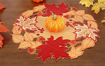 Amazon.com: AnyDesign Fall Maple Leaf Paper Place Mats 60Pcs Glitter ...