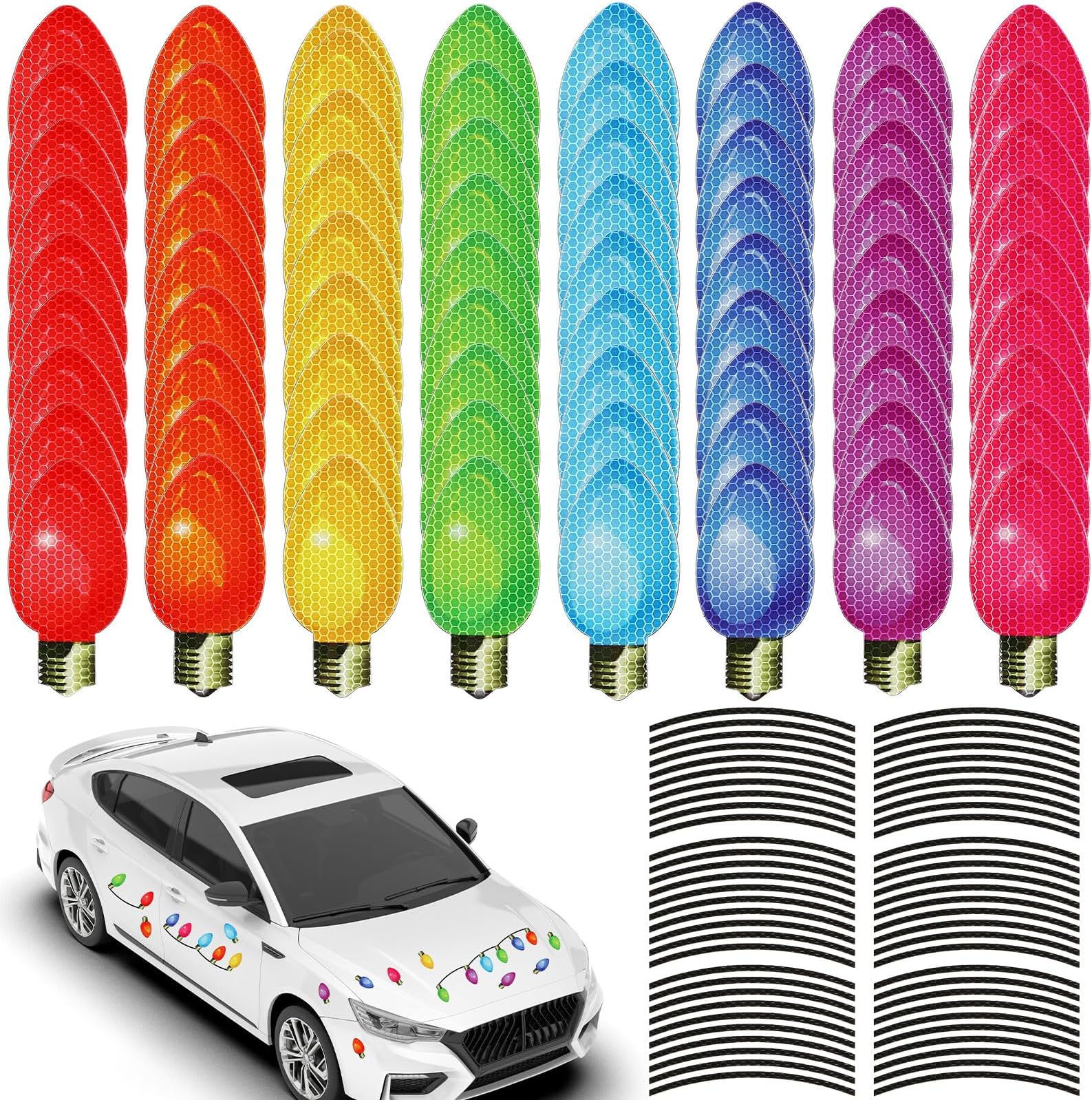 Amazon.com: BORAMDO Christmas Reflective Car Magnets Set 30Pcs ...