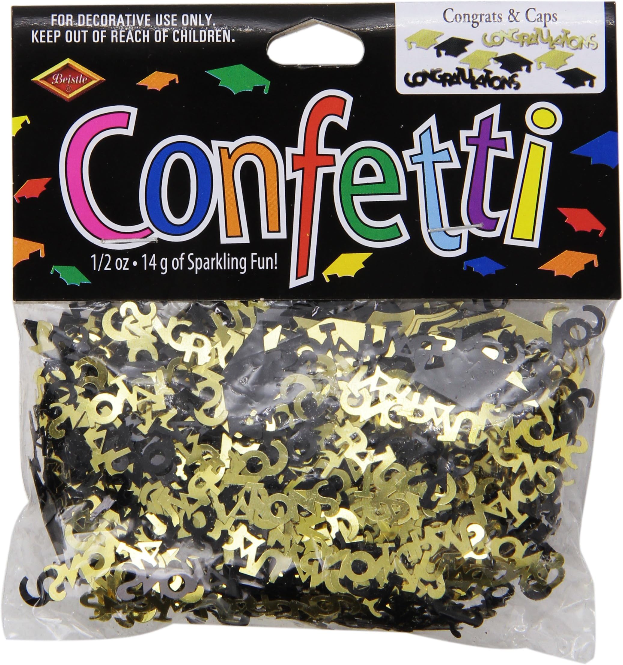 Amazon.com: Confetti Word Congratulations Gold - 4 Half Oz Bags (2 oz ...