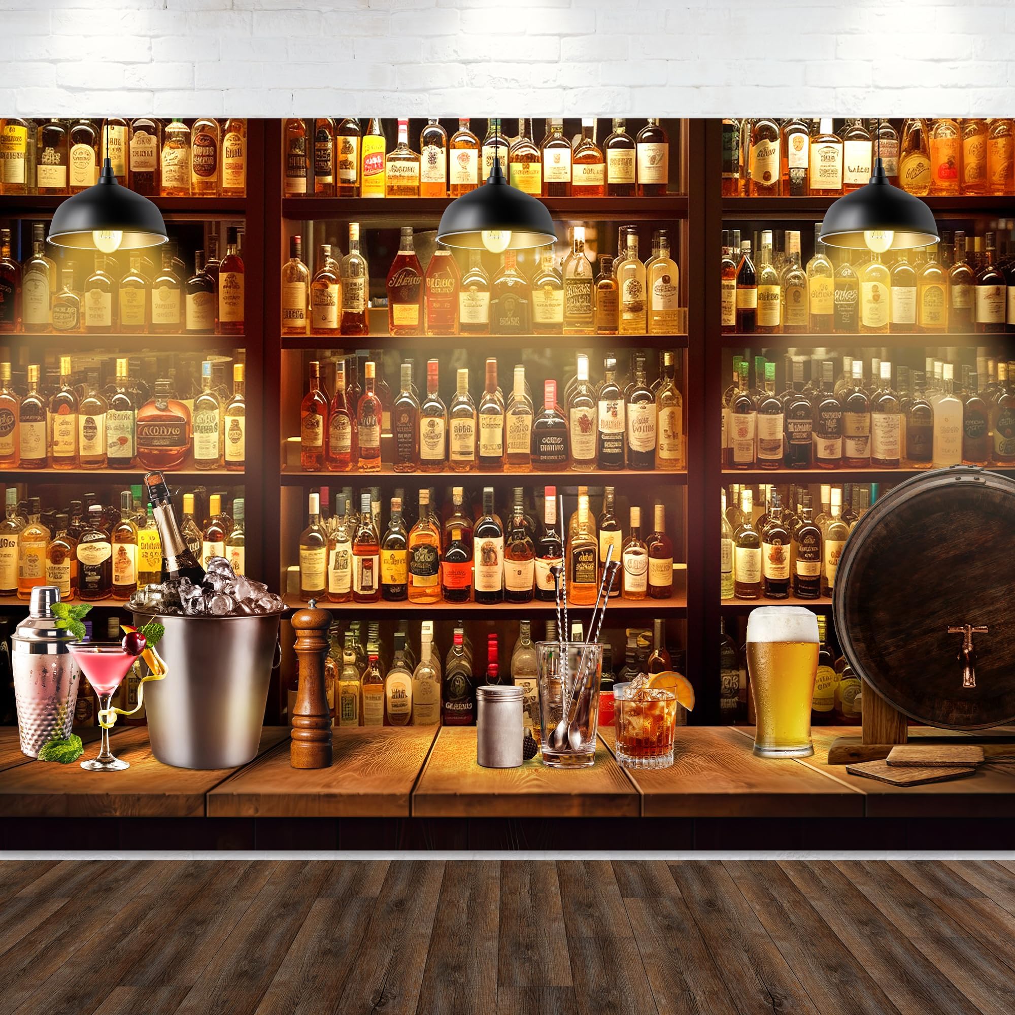 Amazon.com : BELECO 7x5ft Fabric Luxury Bar Backdrops for Photography ...