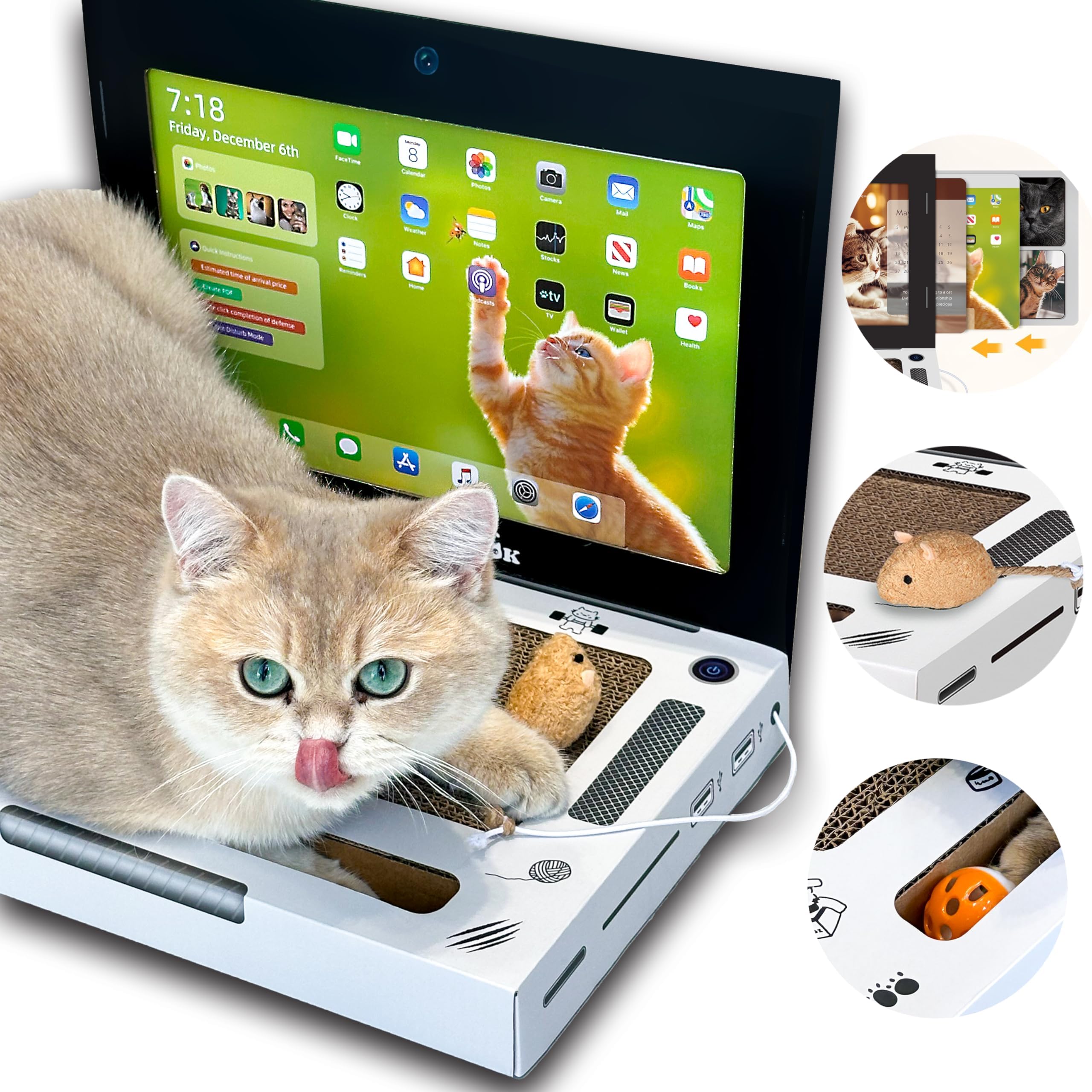 Amazon.com : WHELPAW 3-in-1 Cat Laptop Scratcher – Adorable Cat ...
