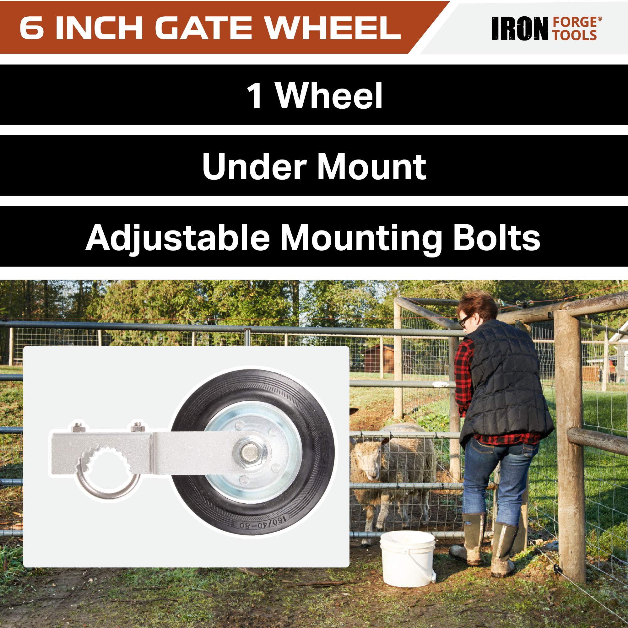 Snapklik.com : Iron Forge Tools Fence Gate Wheel For Metal Swing Gates ...