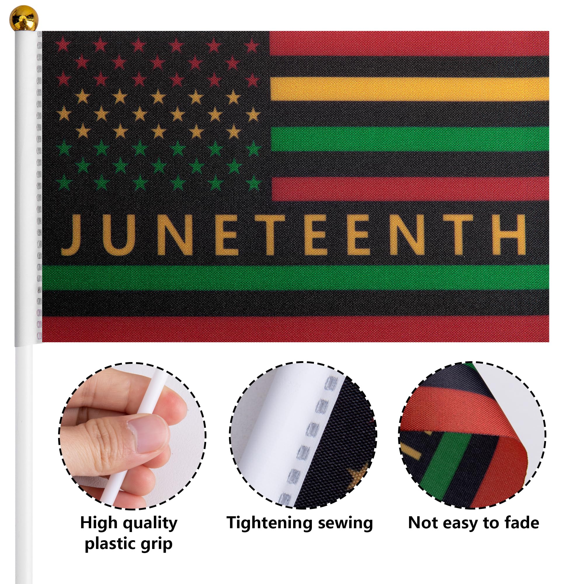 Snapklik.com : 50 Pack Small Juneteenth Handheld Flags Sticks, Mini ...