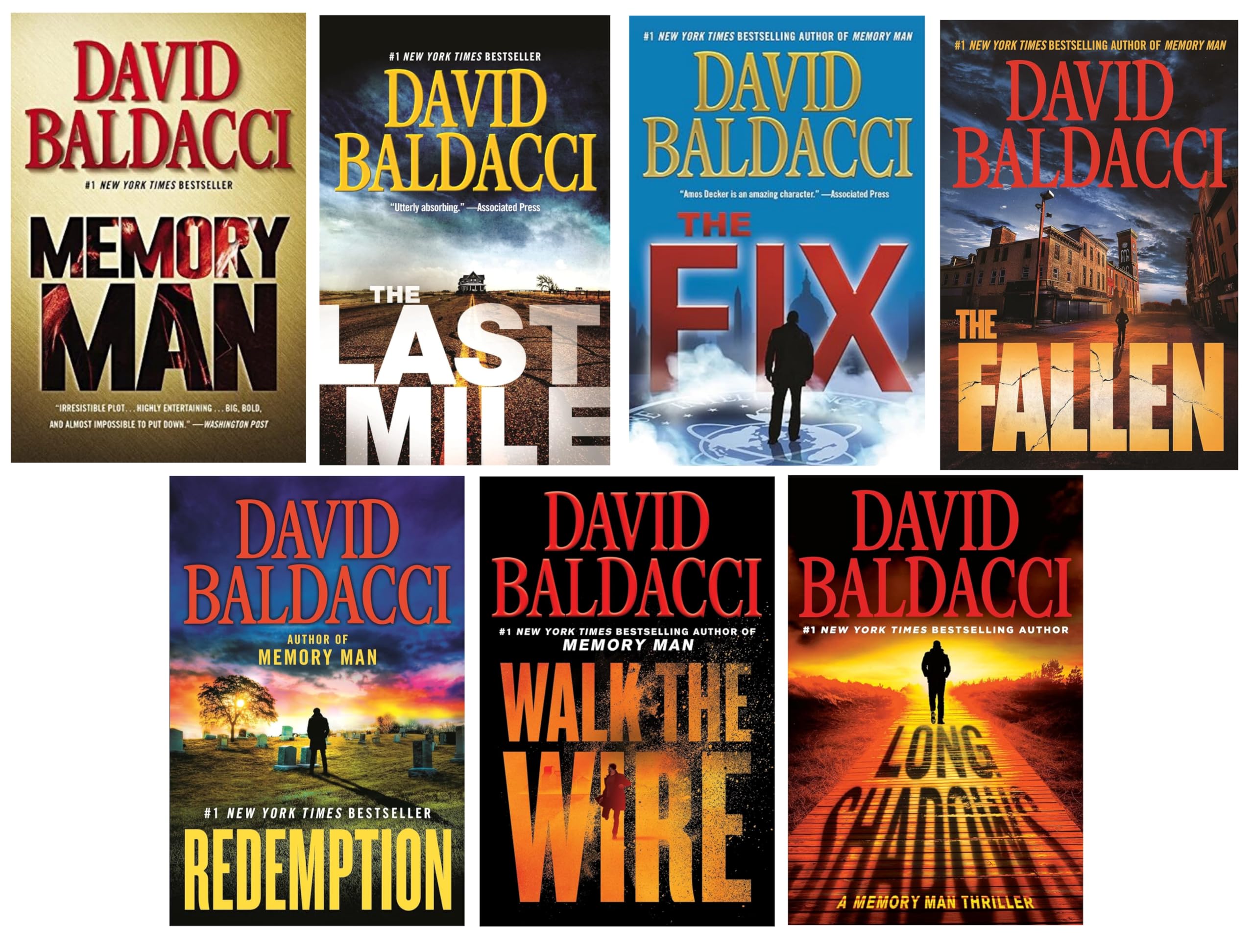 Amos Decker Series 7 Books Set – Memory Man, The Last Mile, The Fix ...