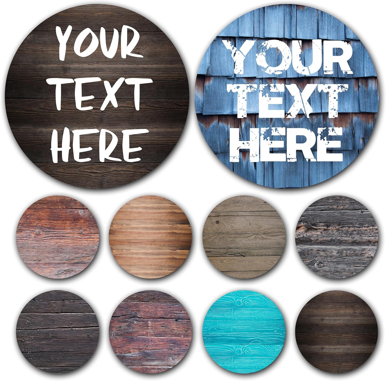 Amazon.com: Personalized Custom Wood Text Signs, Blank Round Wood Signs ...
