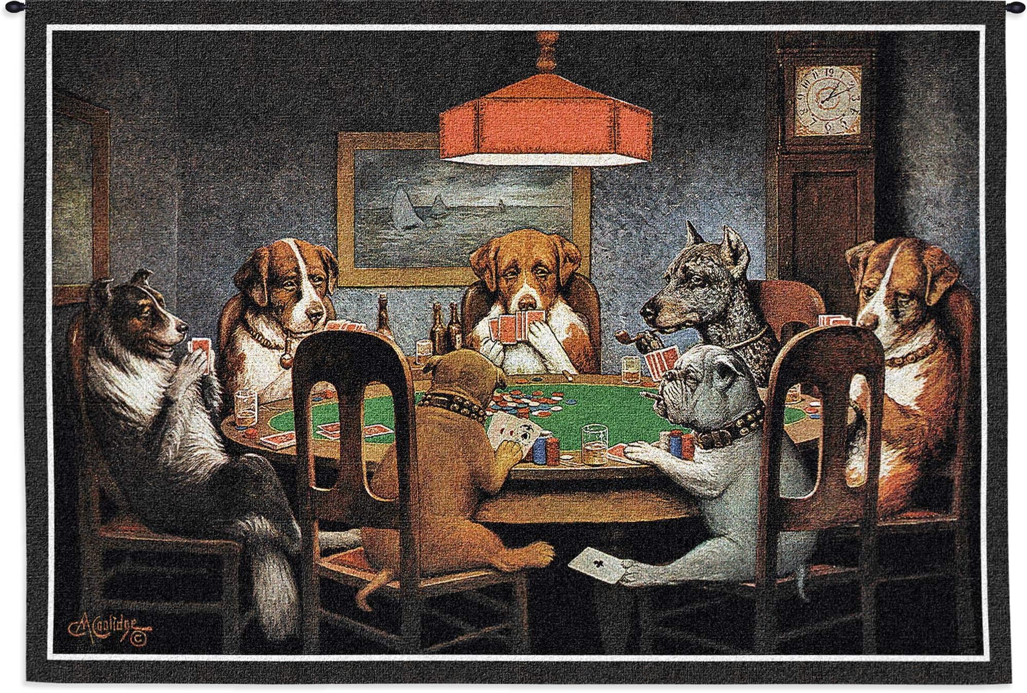 Amazon.com: Dogs Playing Poker by Cassius Marcellus Coolidge | Woven ...