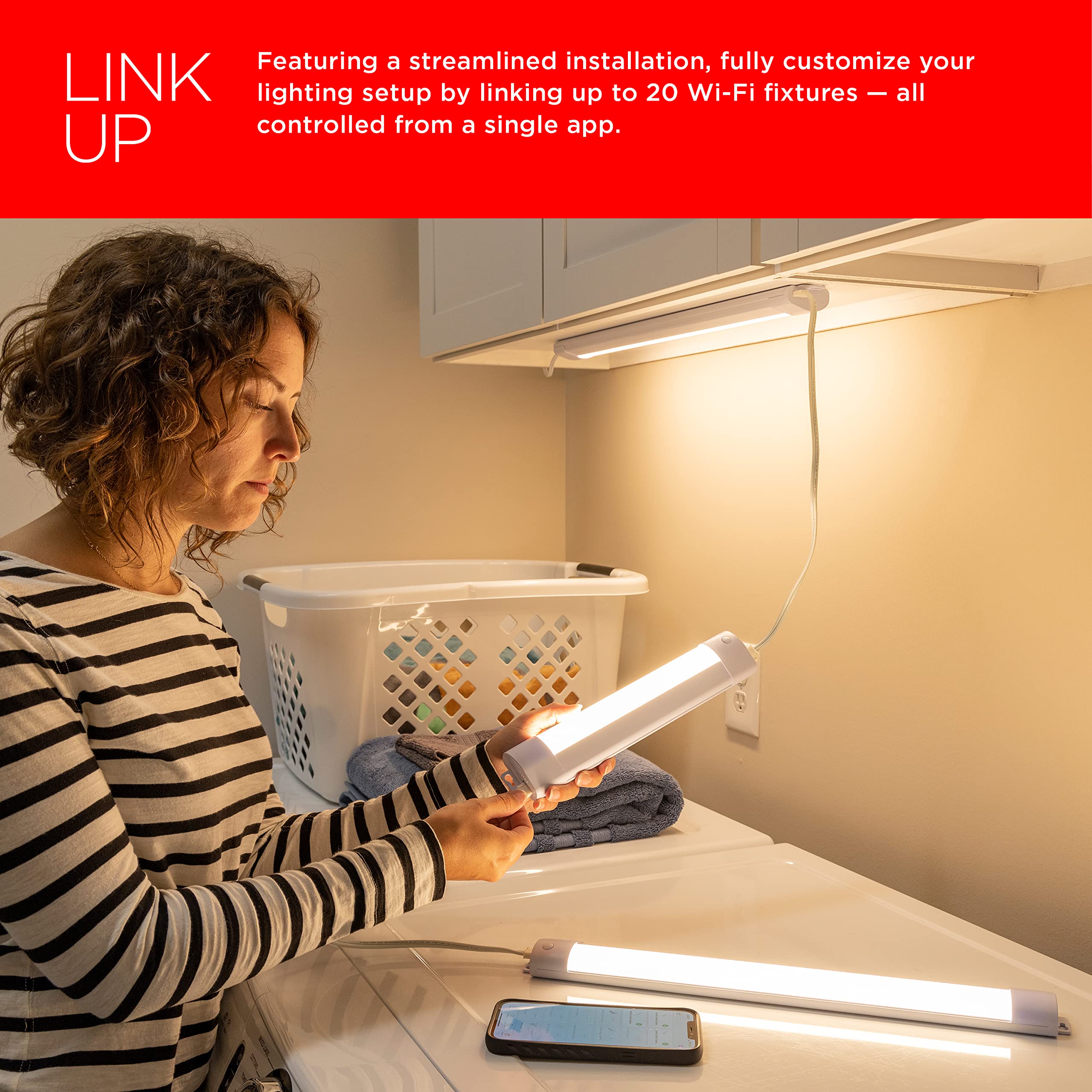 UltraPro 36 inch Smart Plug-in Linkable Under Cabinet Lights, Dimmable ...