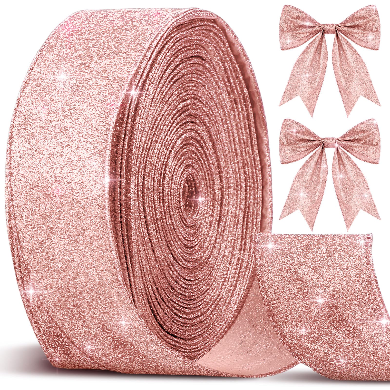 Amazon.com: Cindeer 50 Yards Glitter Ribbon Metallic Diamond Bling ...