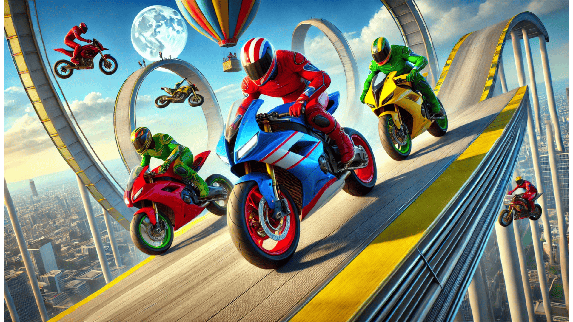 Superhero Bike Racing Spider hero man bike stunts Mega Ramps Games ...