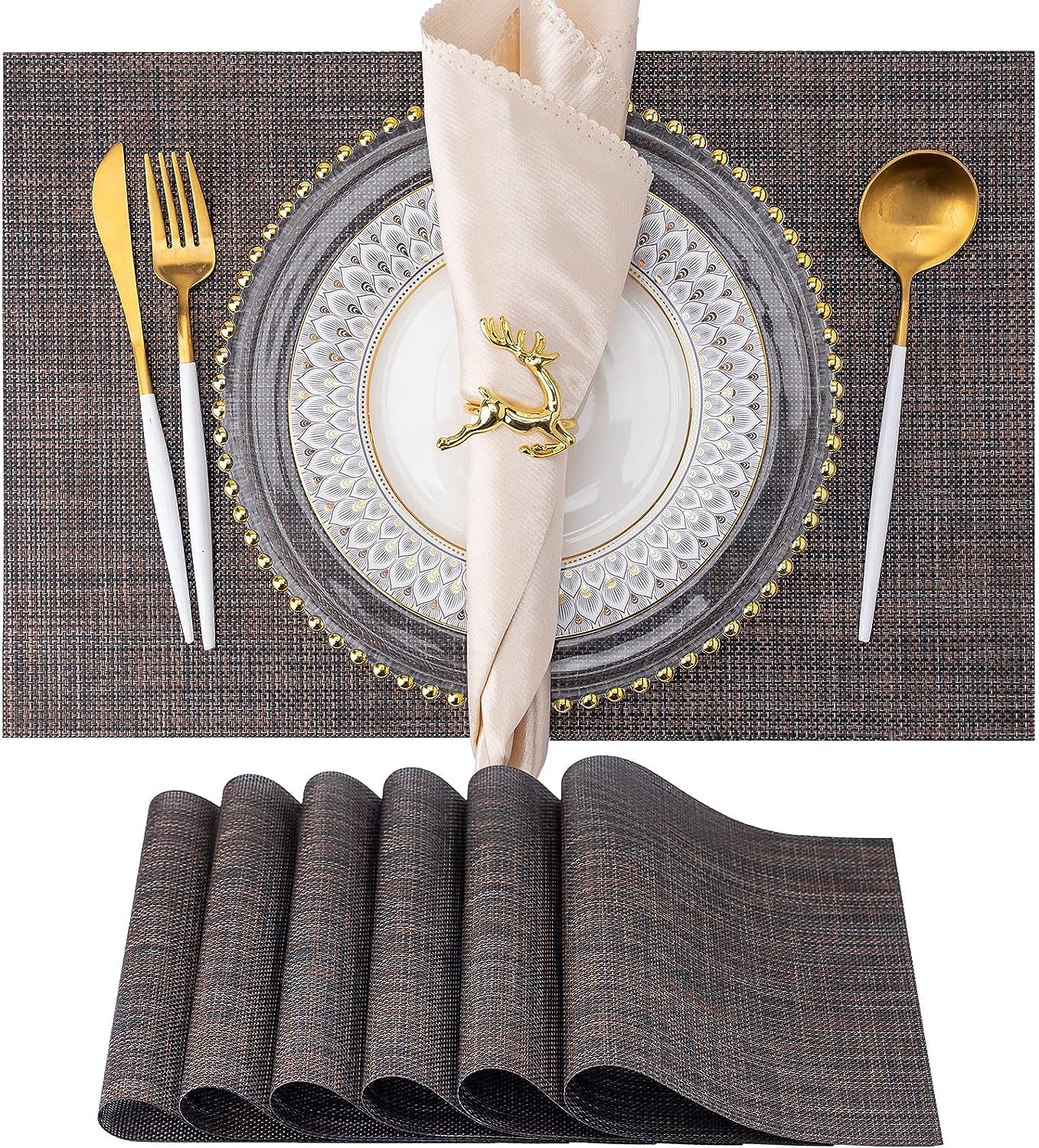 U Chef Juego de 6 Manteles Individuales para Mesa y Comedor, Lavables ...