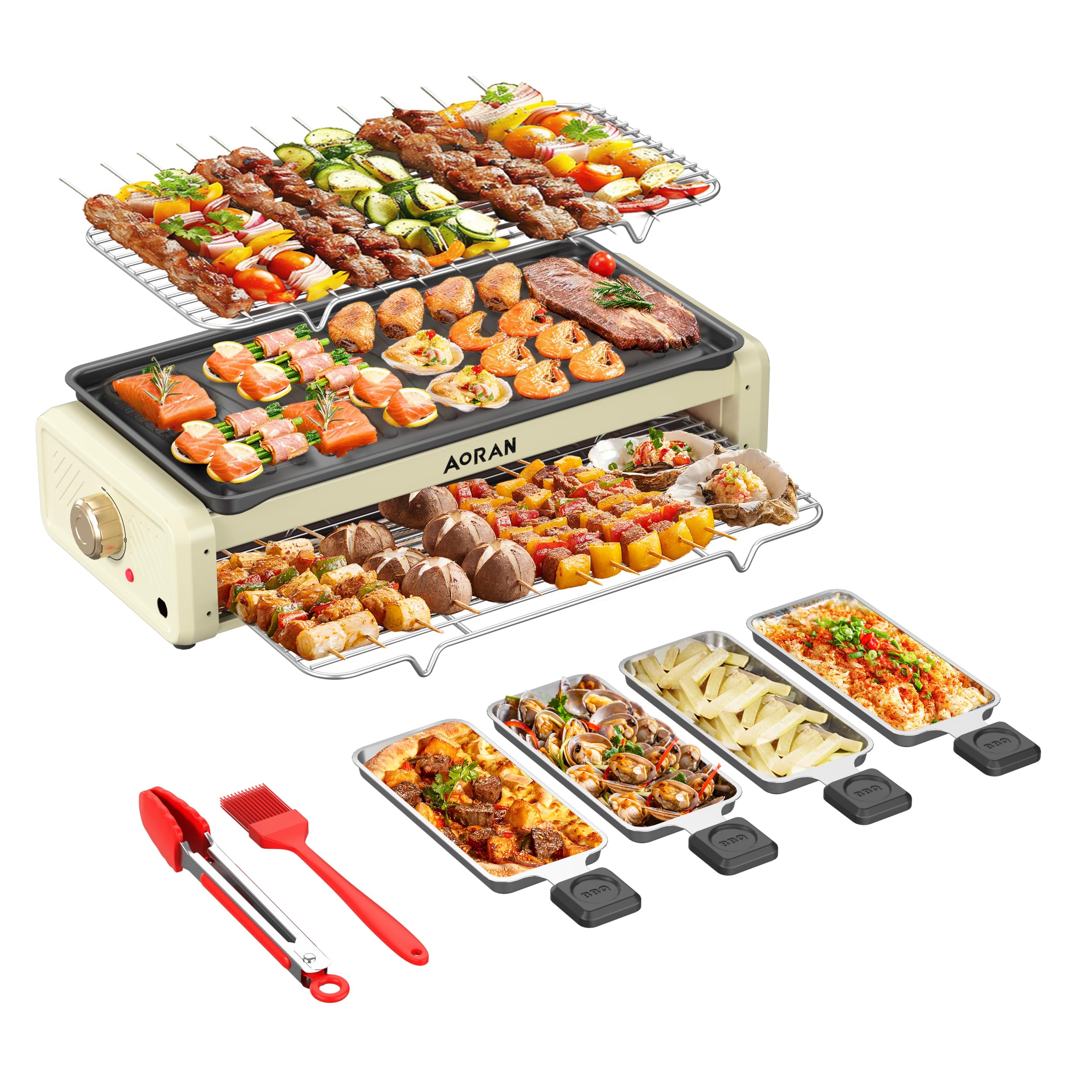 Amazon.com: Aoran Electric Smokeless Grill, 1800W Nonstick Indoor ...