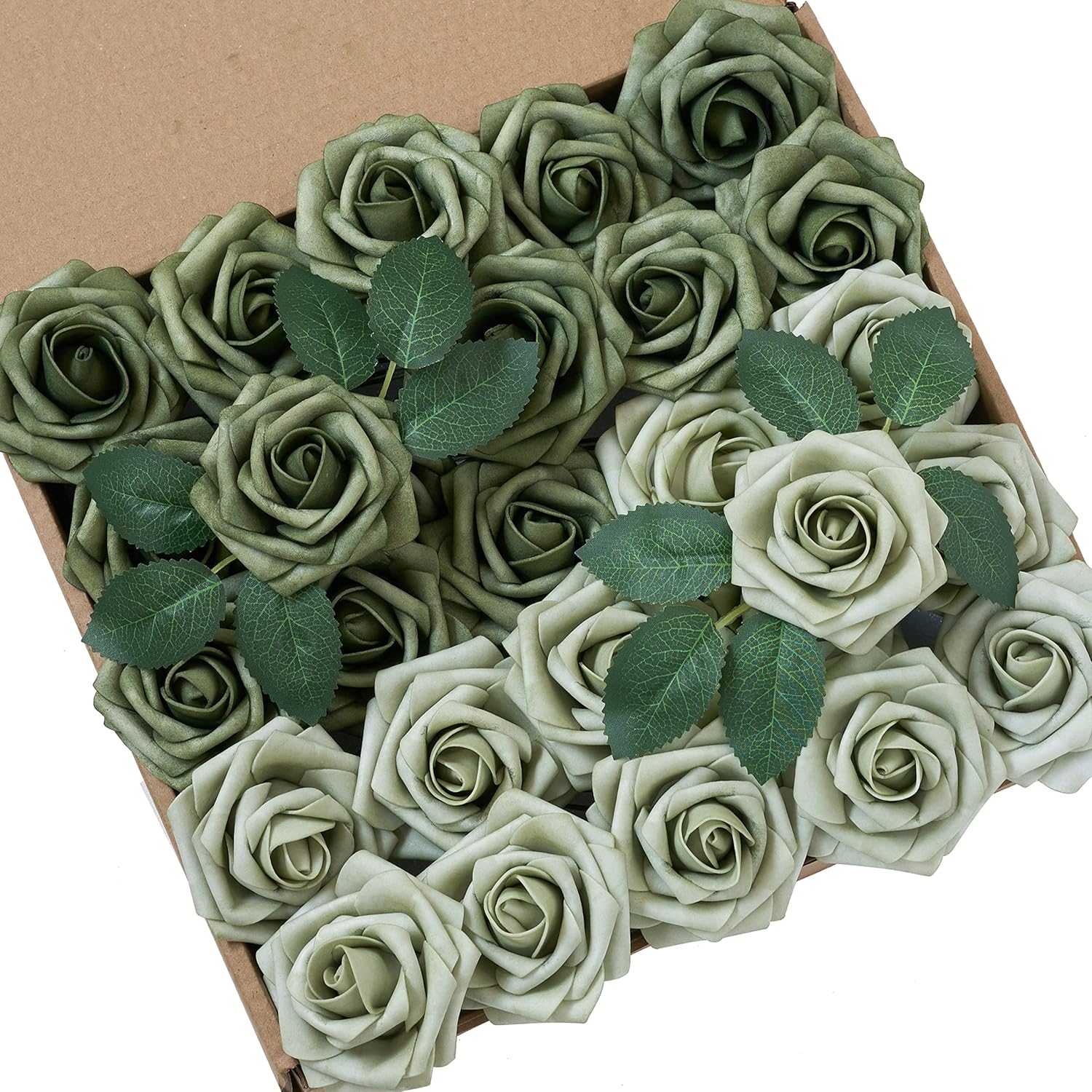 YEEFLORA Artificial Flowers, 50pcs Realistic Artificial Rose for DIY ...