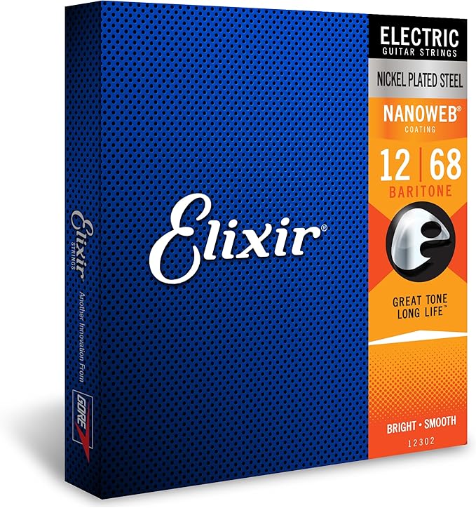 Elixir Strings Electric Guitar Strings w NANOWEB Coating, Baritone ...
