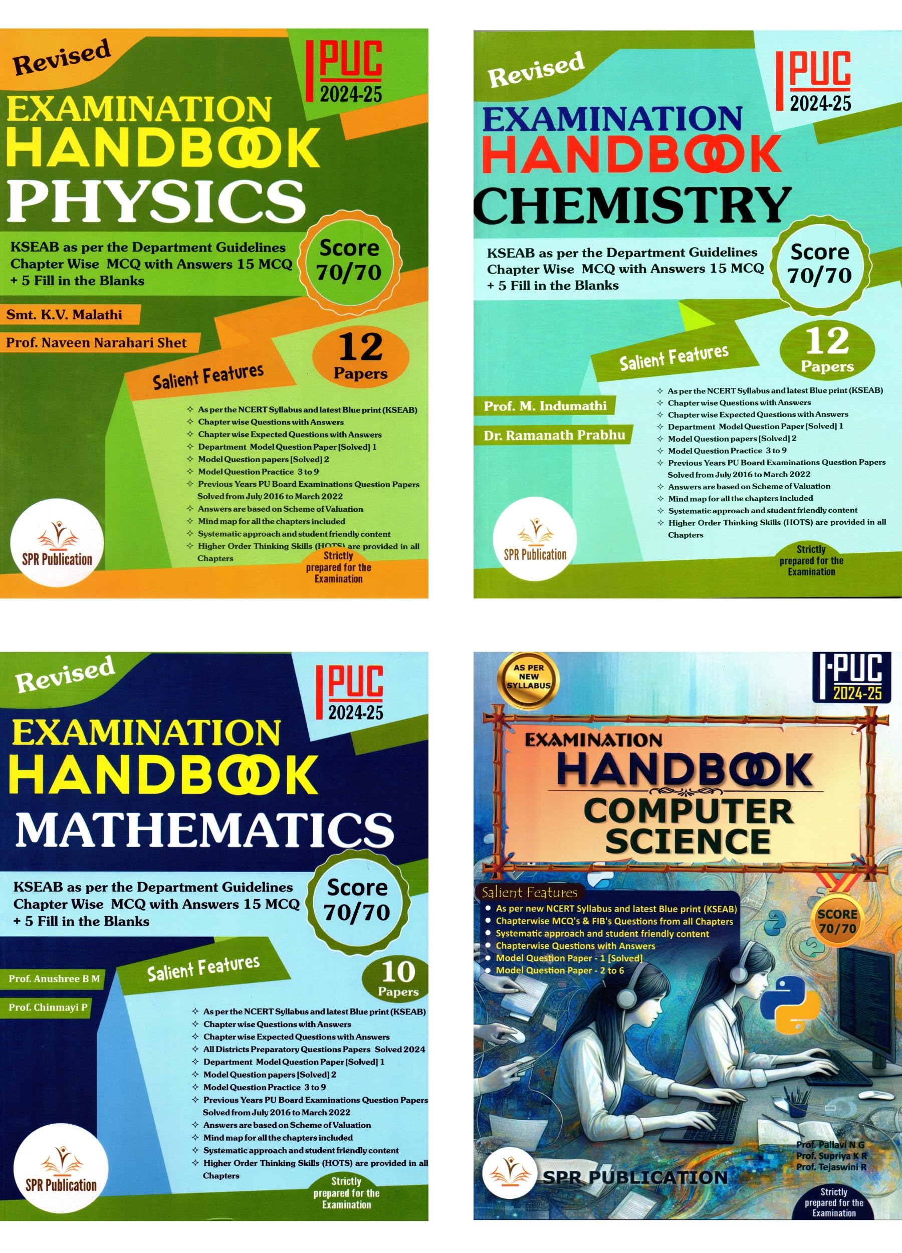 SPR 1st PUC Handbook Set, 2024-25, Physics, Chemistry, Mathematics ...